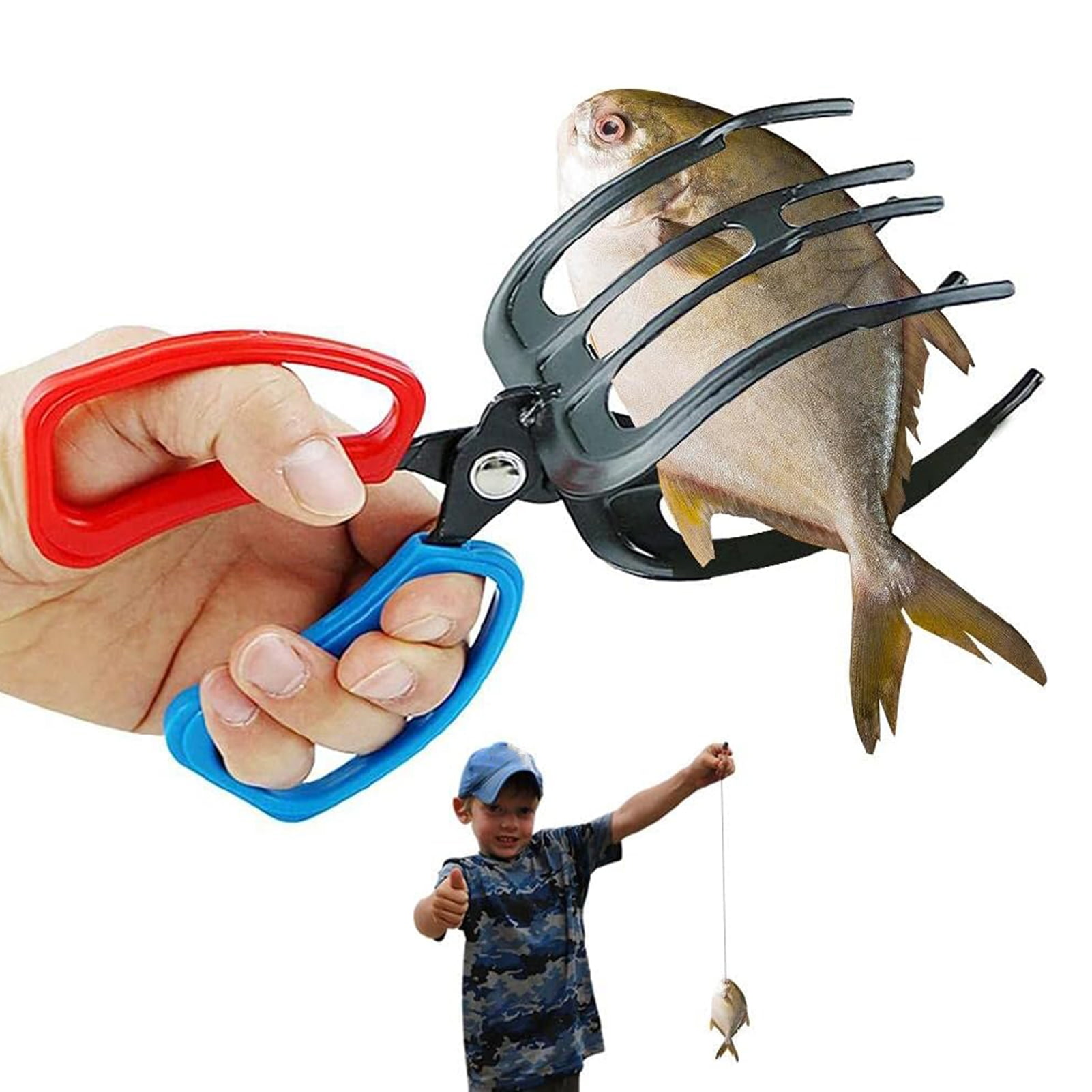 Wharick Fishing Pliers Gripper Metal Fish Control Clamp Claw 3-tooth ...