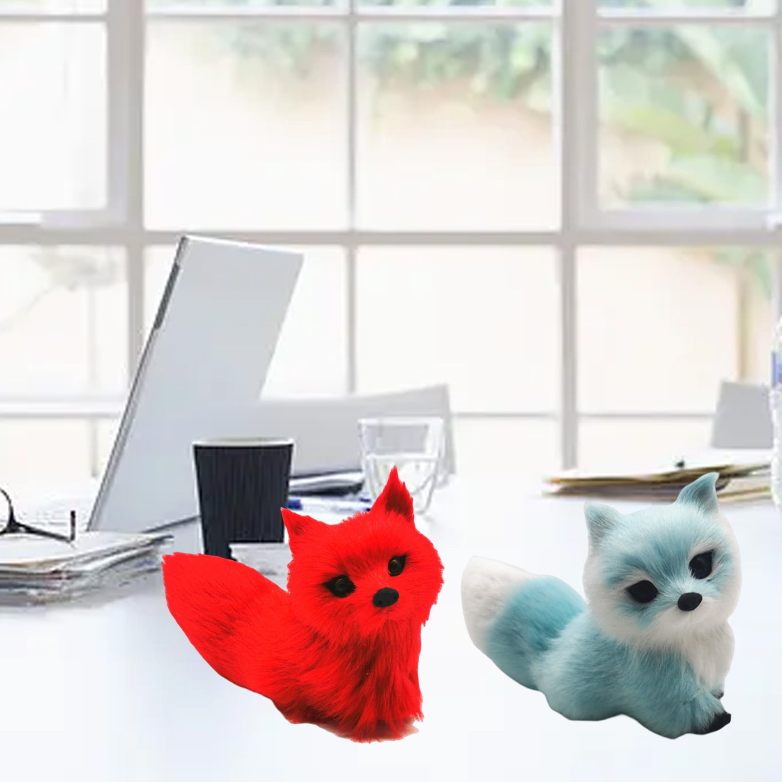 Wharick Fox Model Toy Mini Cute Simulation Animal Figure Solid Model ...