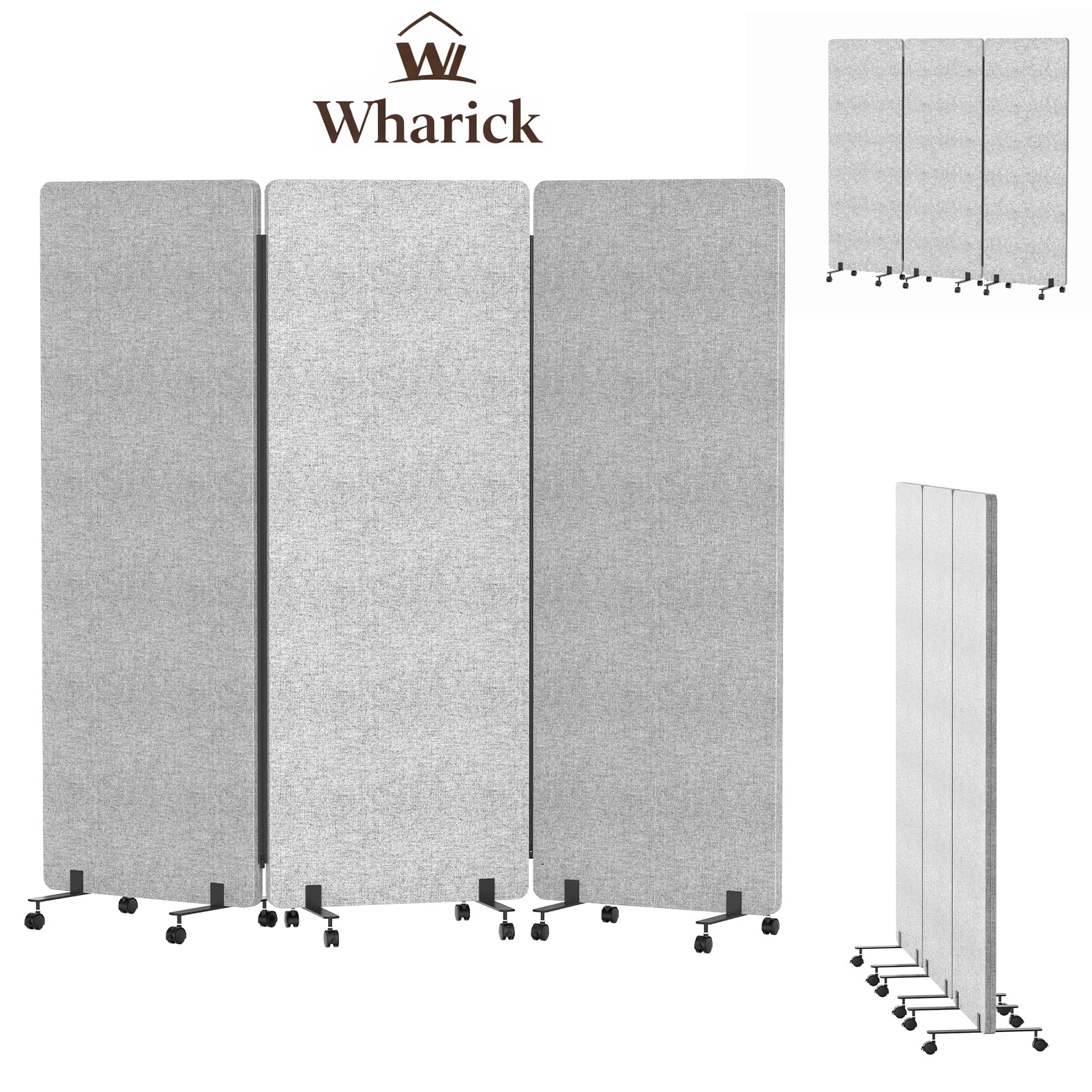 Wharick Freestanding Soundproof Room Divider with Locking Wheels ...
