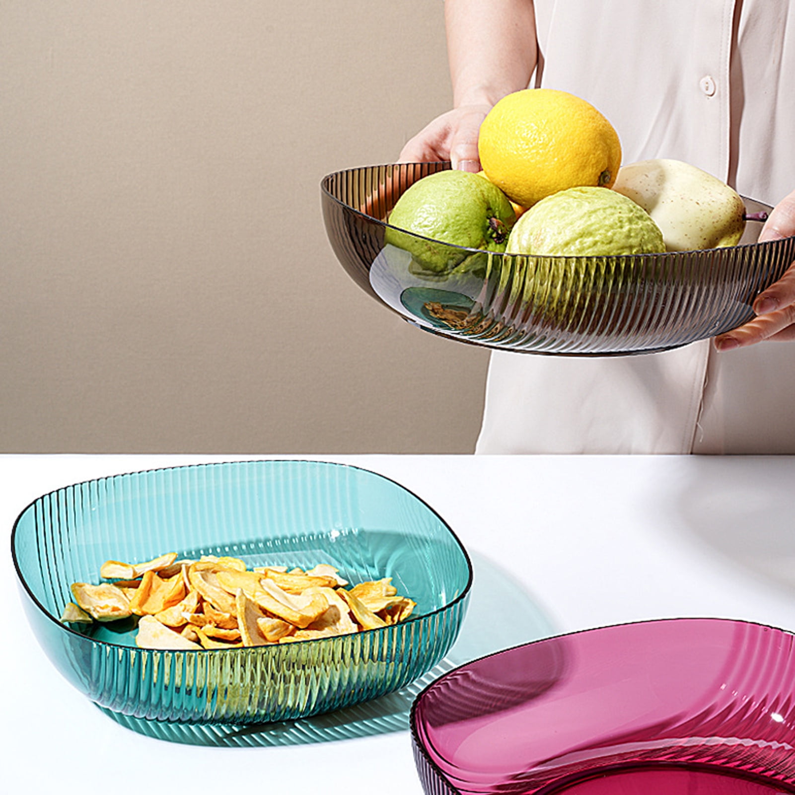 Wharick Fruit Bowls for Kitchen Counter, Fruit Tray Basket, Fruit Tray ...