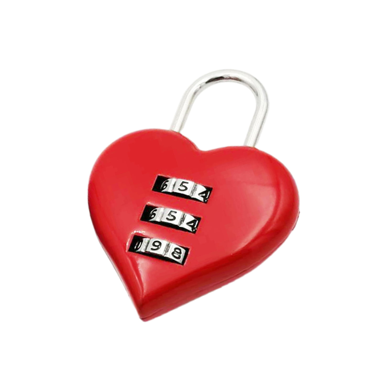 Wharick Heart Padlock, 3-Digit Code Combination Padlock for Travel Zinc ...