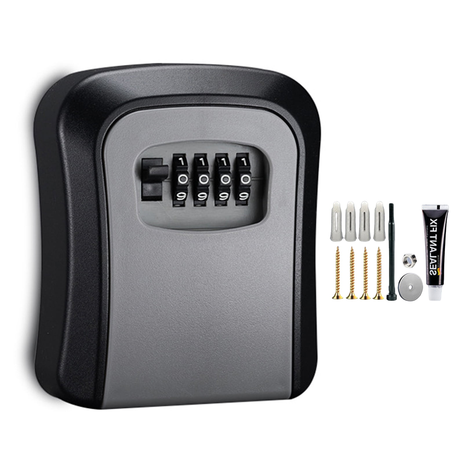 Wharick Key Lock Box for Outside, 4 Digit Combination Password Lock ...