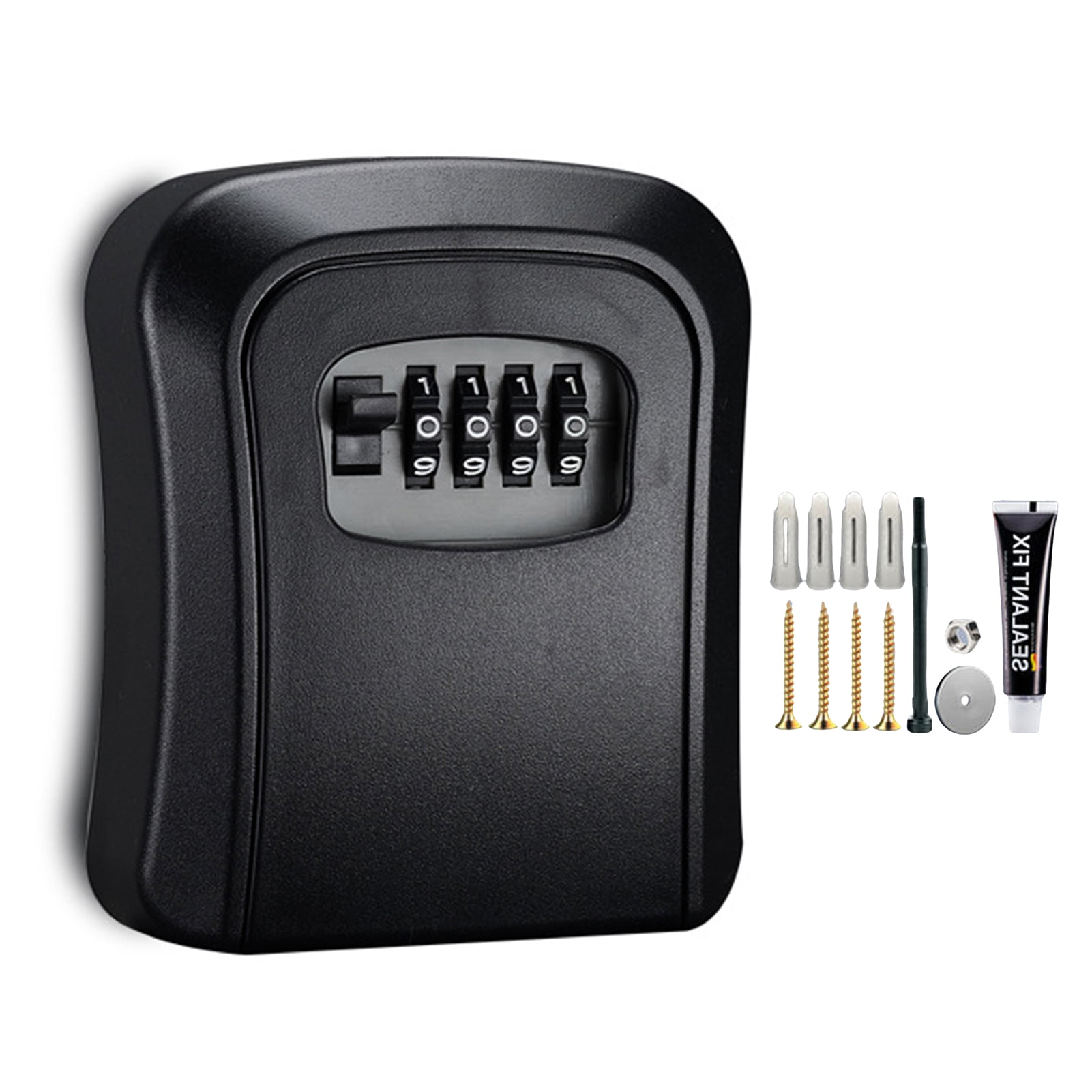 Wharick Key Lock Box for Outside, 4 Digit Combination Password Lock ...