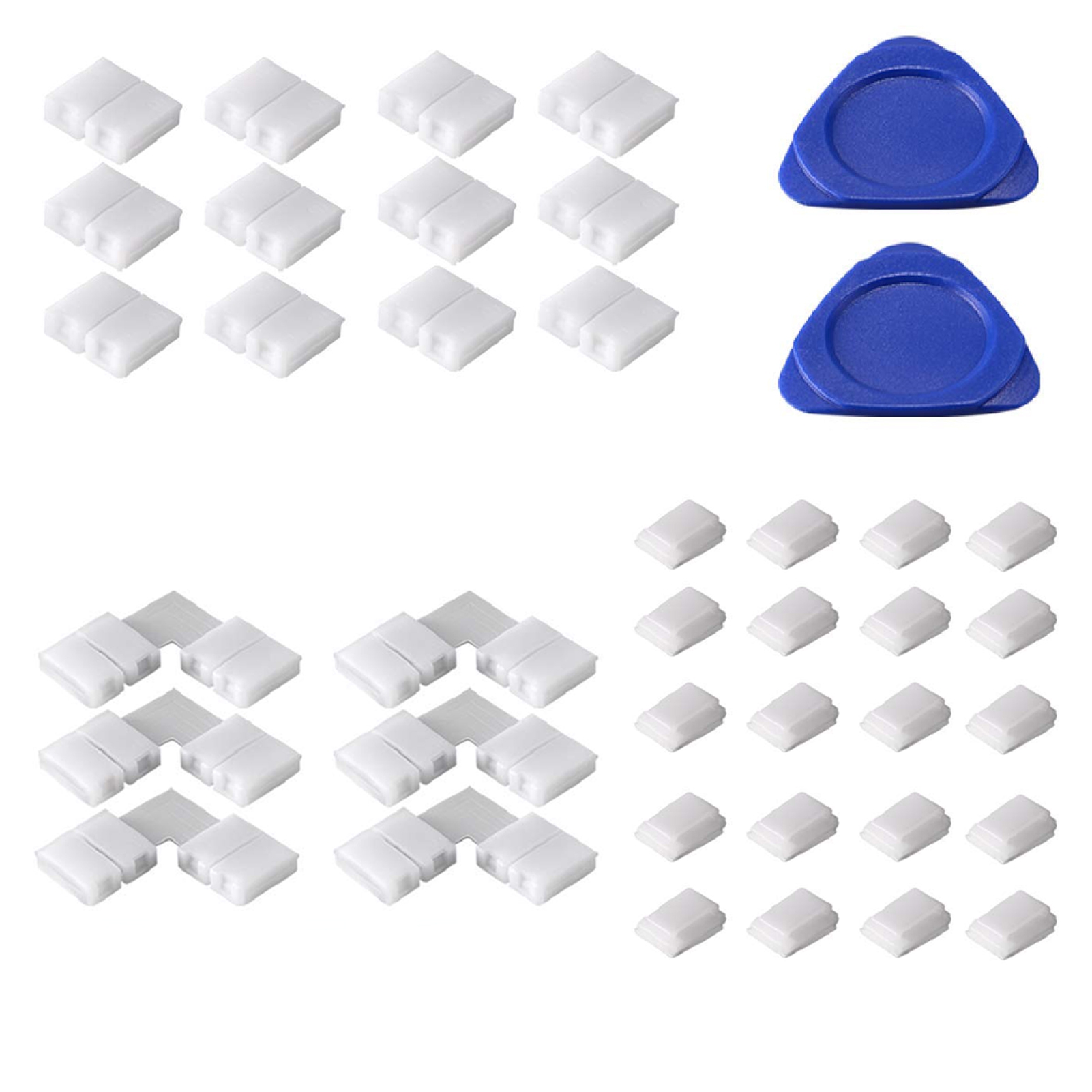 Wharick LED Strip Light Connector Set, 4-Pin Unwired Gapless Solderless ...