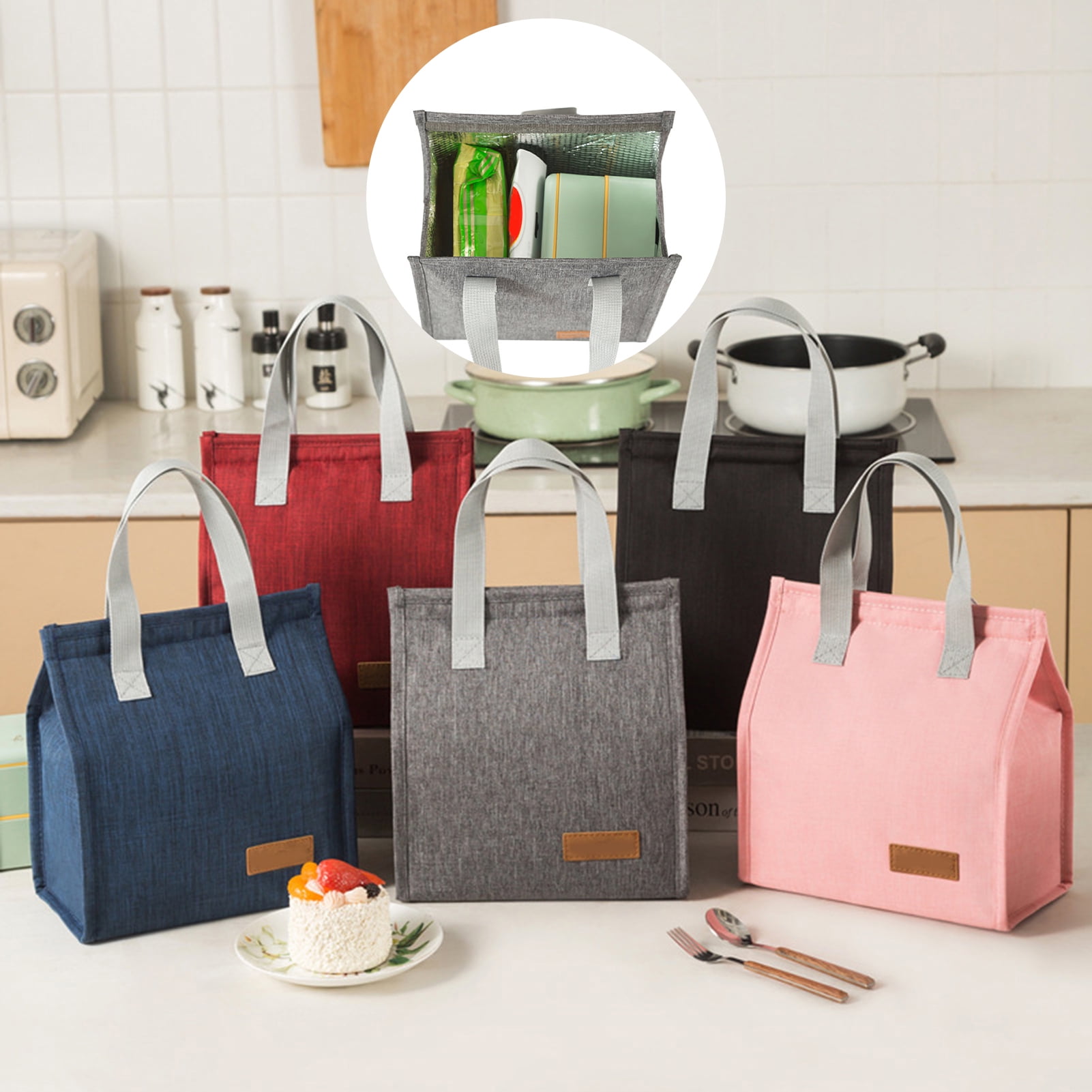 Wharick Lunch Bag for Women Men, Bento Storage Handbag Waterproof Large ...