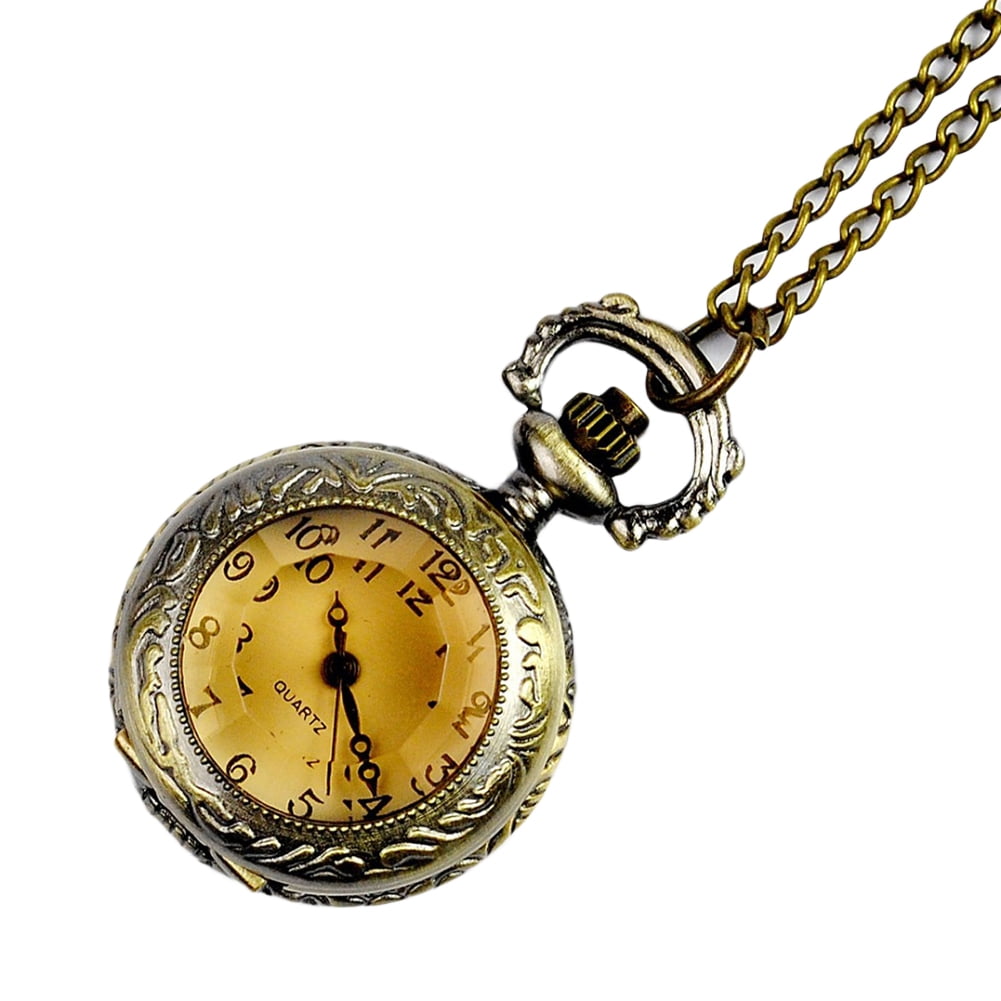 Wharick Men's Women Vintage Quartz Pocket Watch with 1 PC Necklace ...