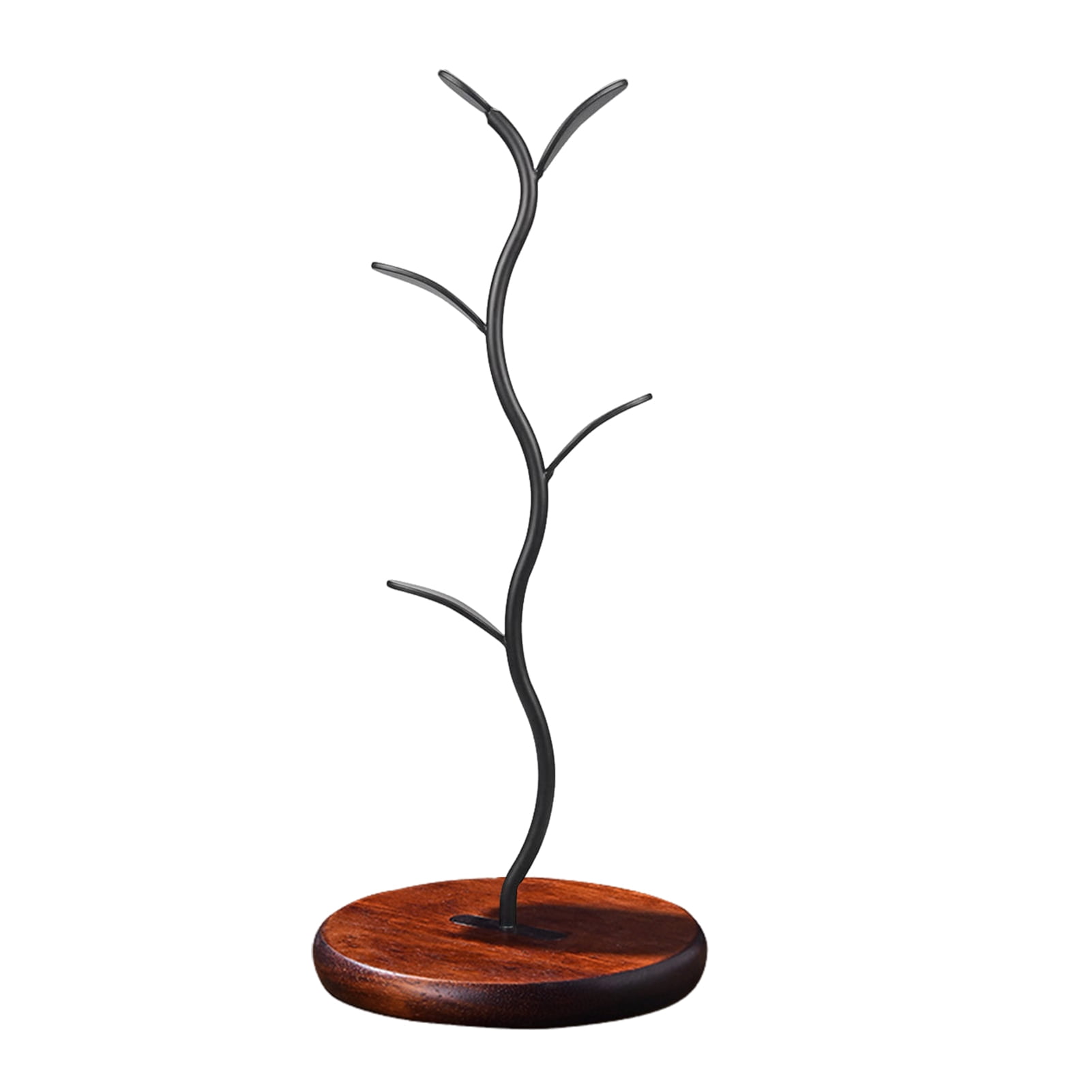 Wharick Metal Water Cup Storage Rack with Wooden Base Countertop Coffee ...