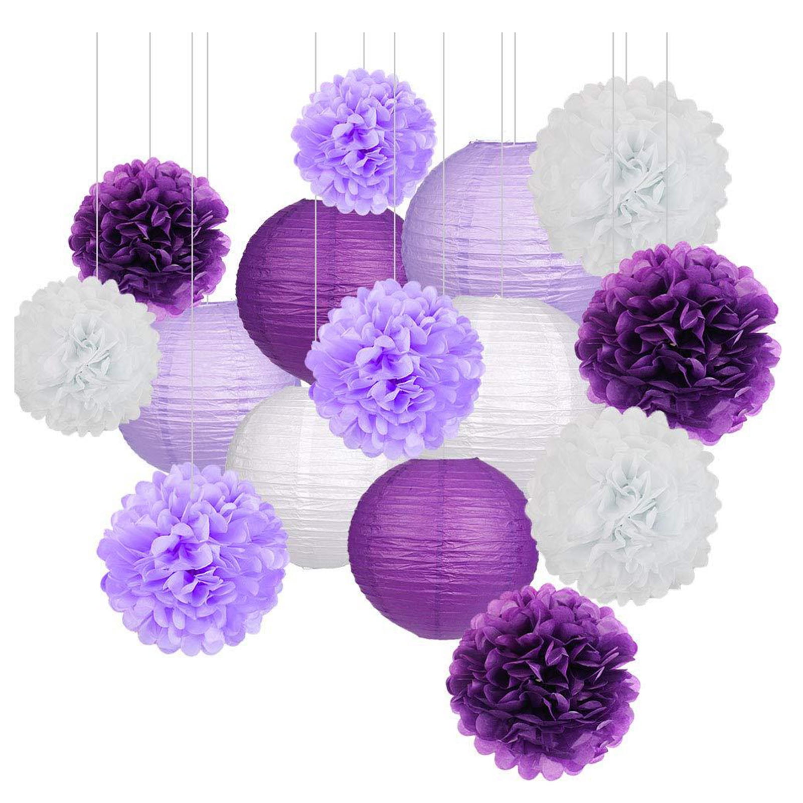 Wharick Paper Lanterns Party Decorations Tissue Pom Poms Flower Balls ...