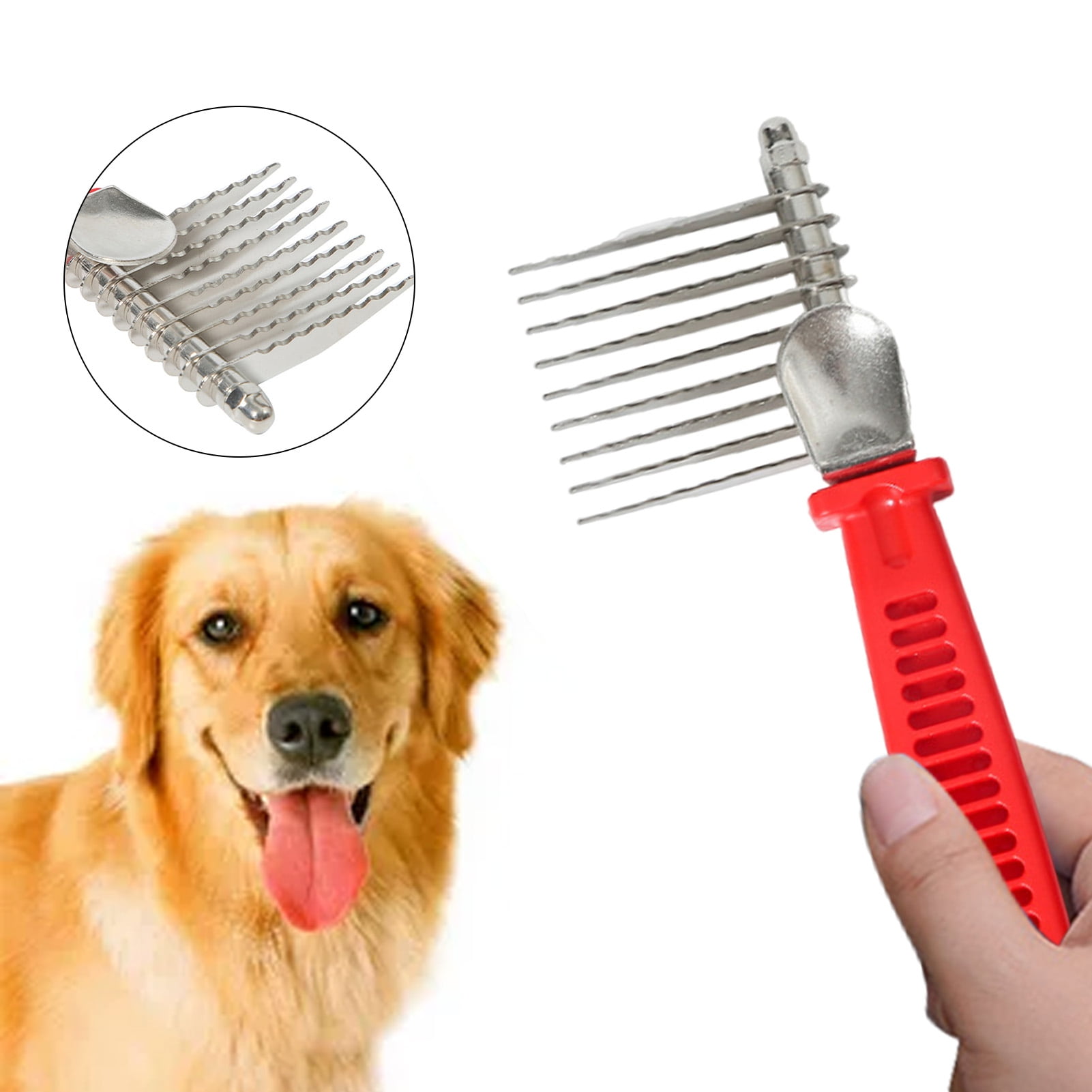 Wharick Pet Comb Stainless Steel Pet Grooming Rake Comb Gentle Dogs ...