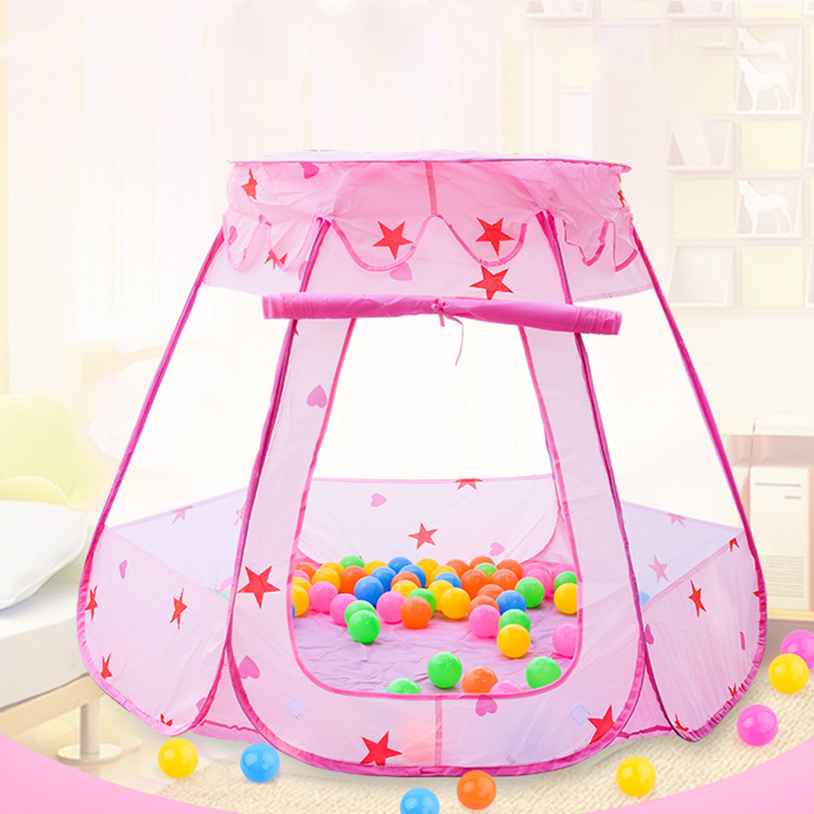 Wharick Portable Children Tent Hexagon Ball Pool, Folding Ball Play ...