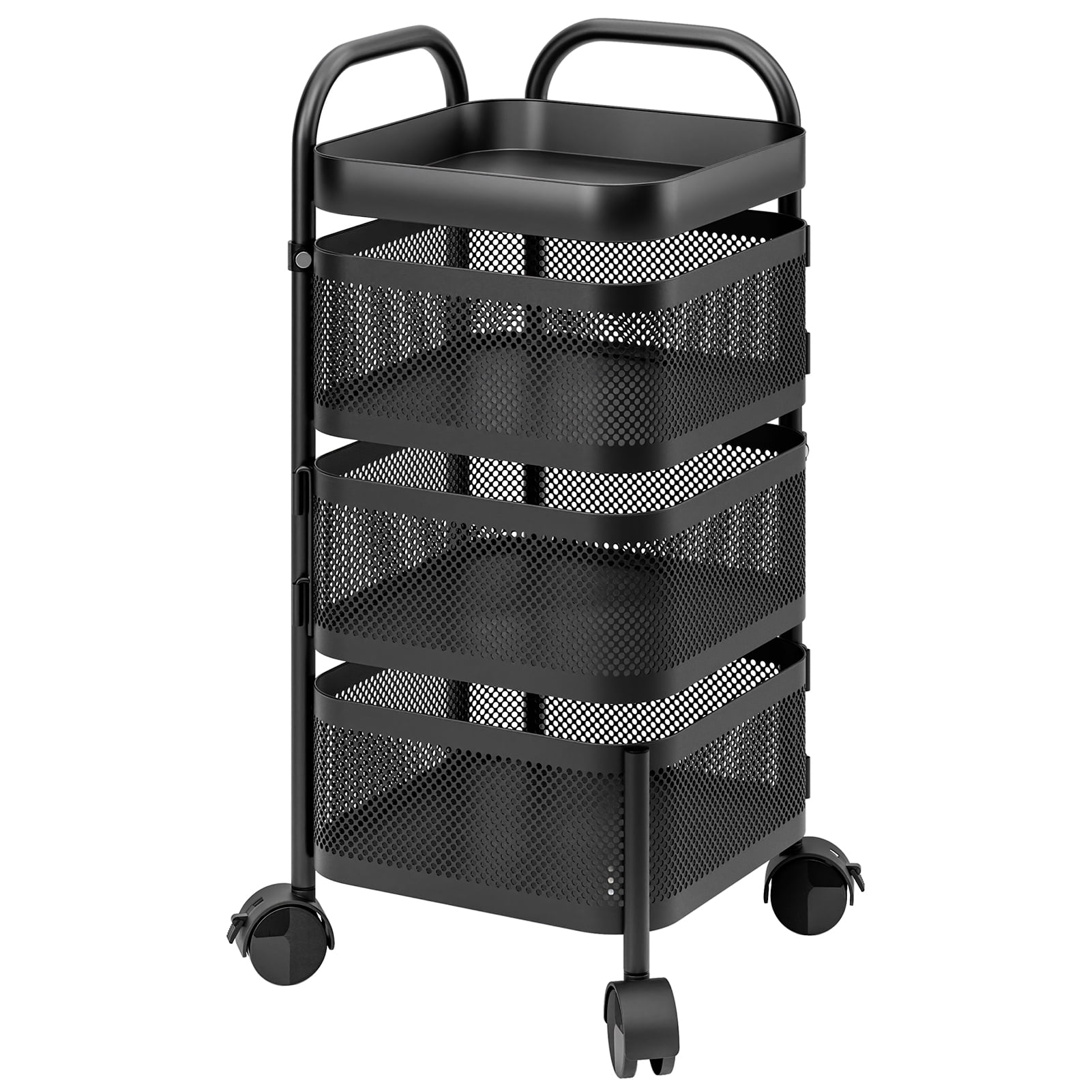 Wharick Rotating Kitchen Storage Rack, Square Kitchen Trolley, Kitchen Storage Shelves, Kitchen ...