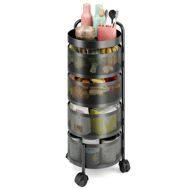 Wharick Rotating Storage Rack for Kitchen, 3/4 Tier Fruit and Vegetable ...
