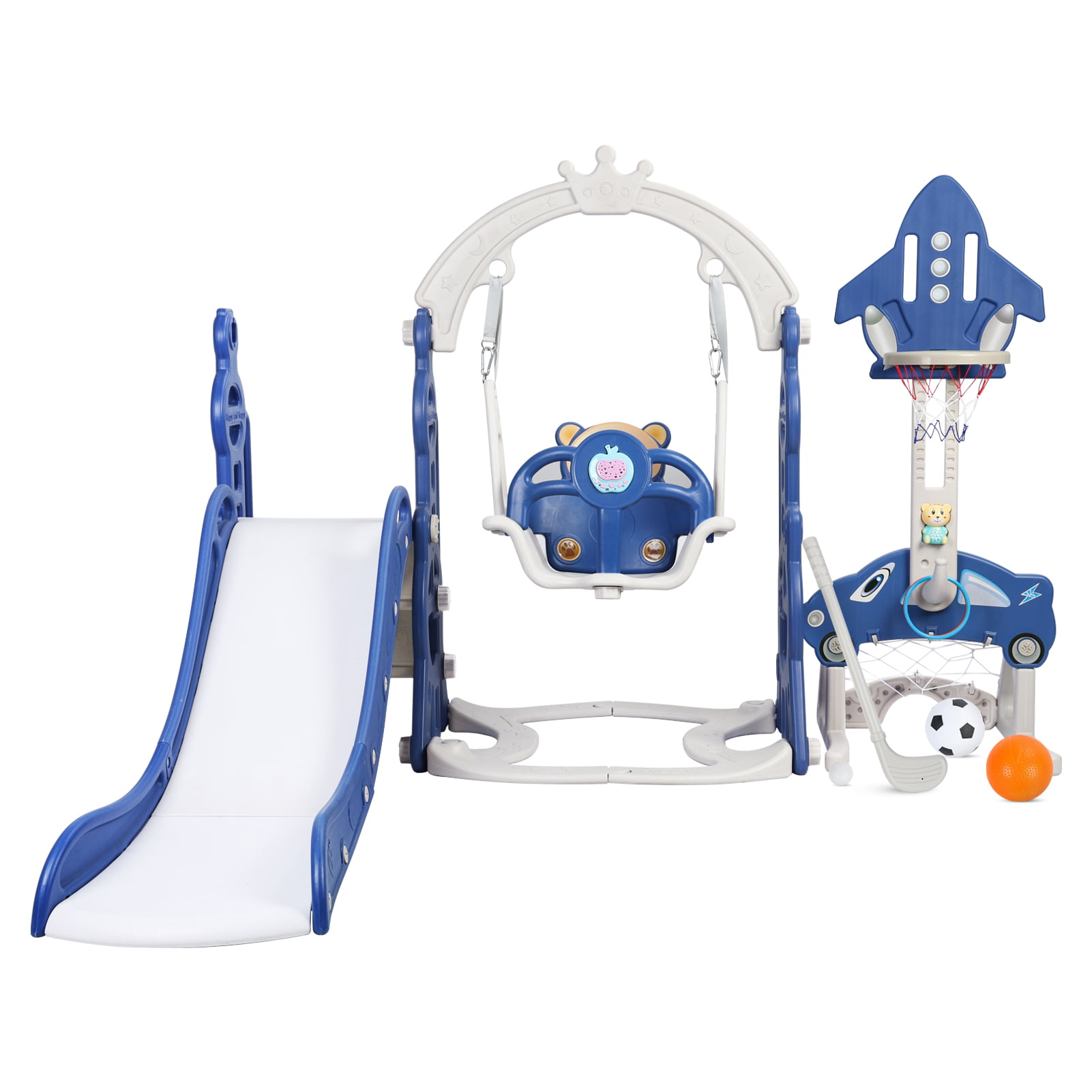 Wharick Slide and Swing for Kids Age 1-3 + Baby Toddler Slide Playset ...