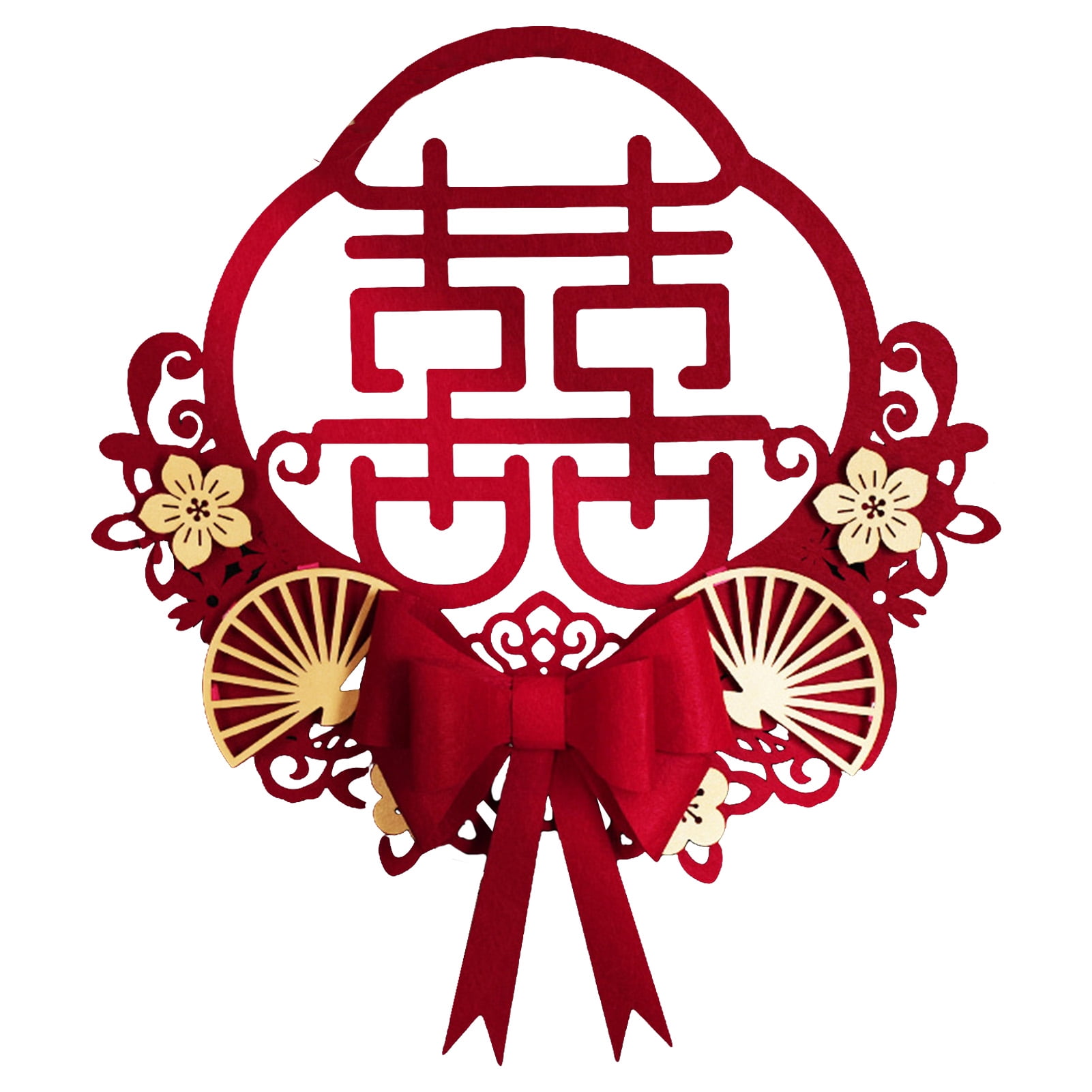 Wharick Wedding Xi Decor Hollowed Happy Word Celebration Non-woven ...