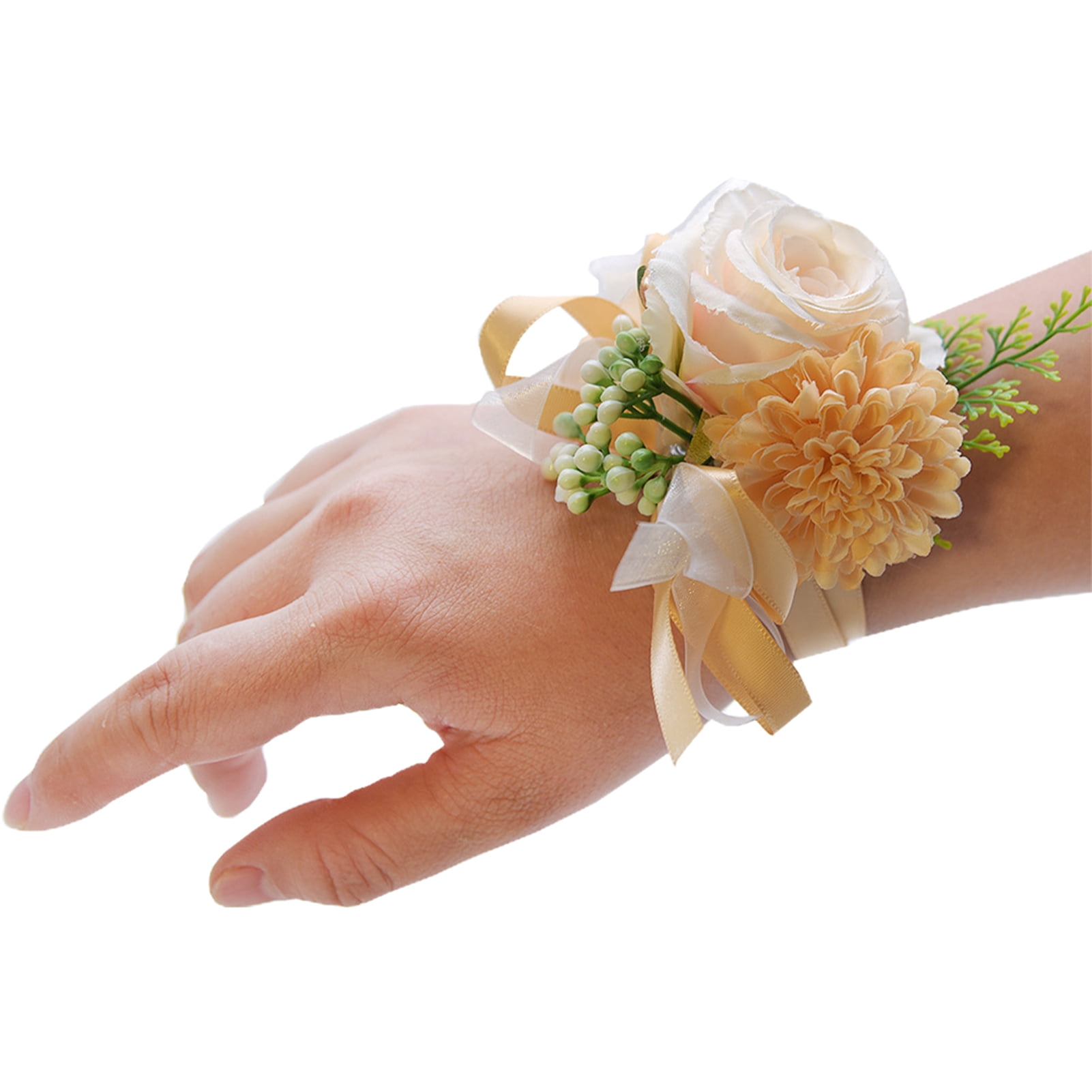 Wharick Wrist Flower Non-Fading Multi-color Decorate Elegant Bride ...