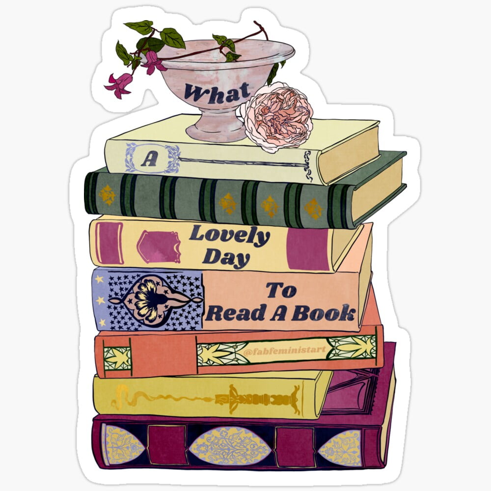 What A Lovely Day To Read A Book Sticker Phone Decal Water Bottle ...