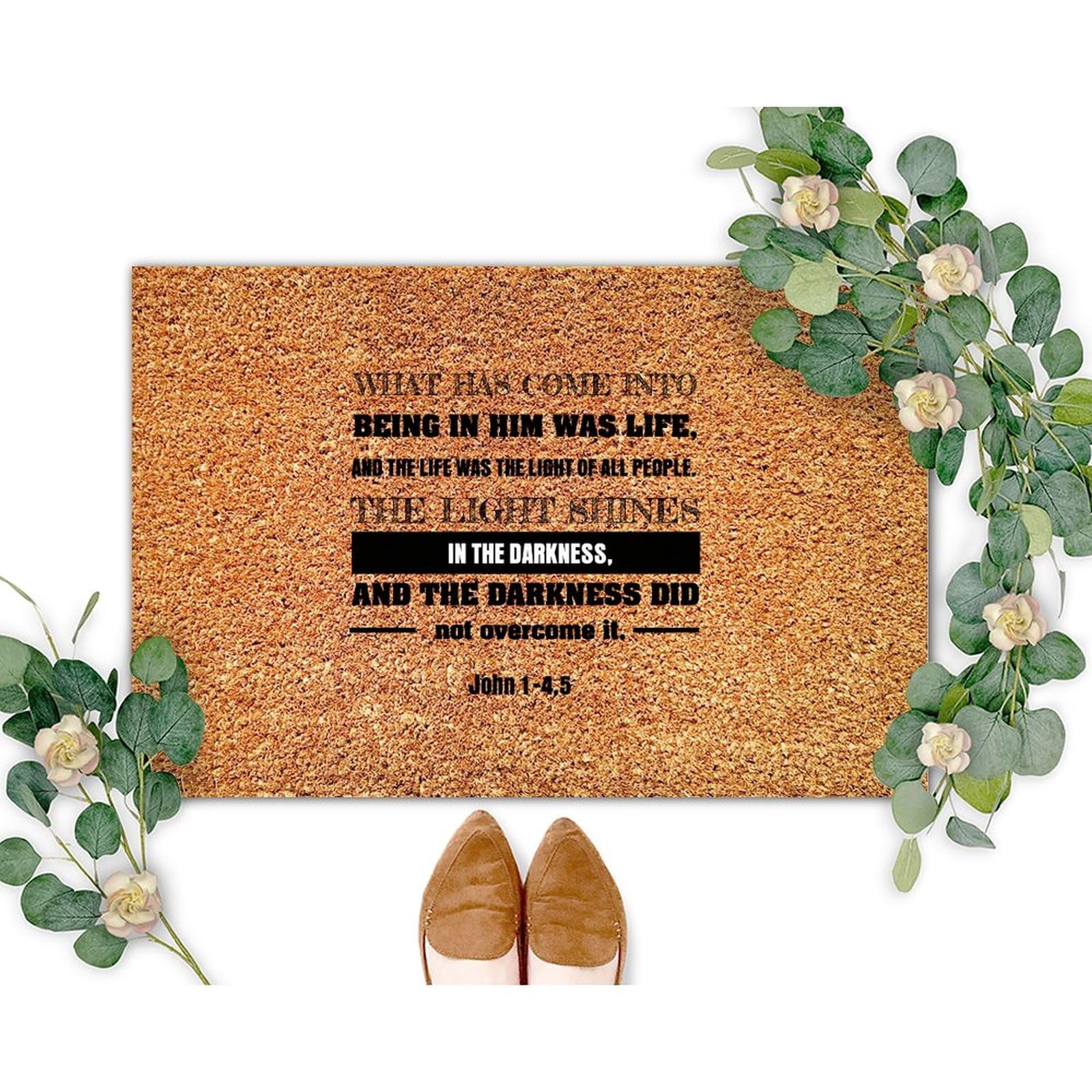 What Has Come Into Being in Him was Life Coir Doormat Coir Fiber ...