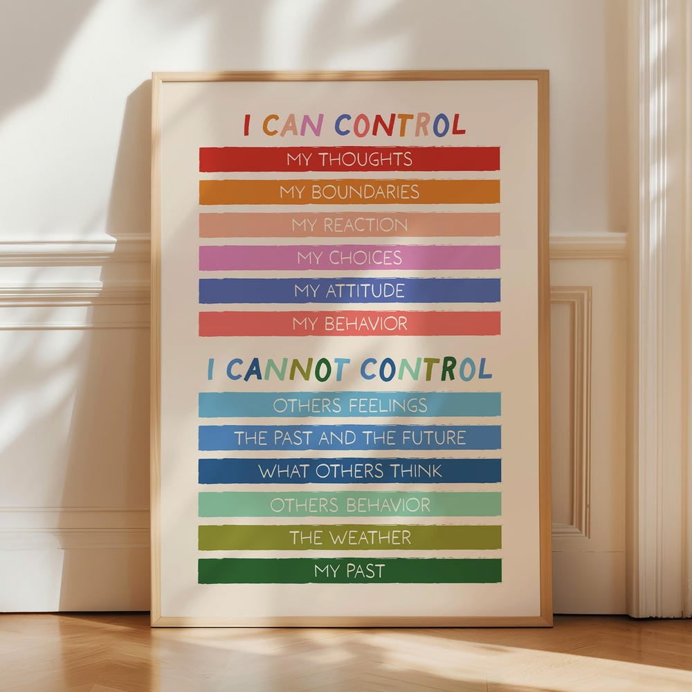 What I Can And Cannot Control Poster: Therapy Office Decor UNFRAMED ...