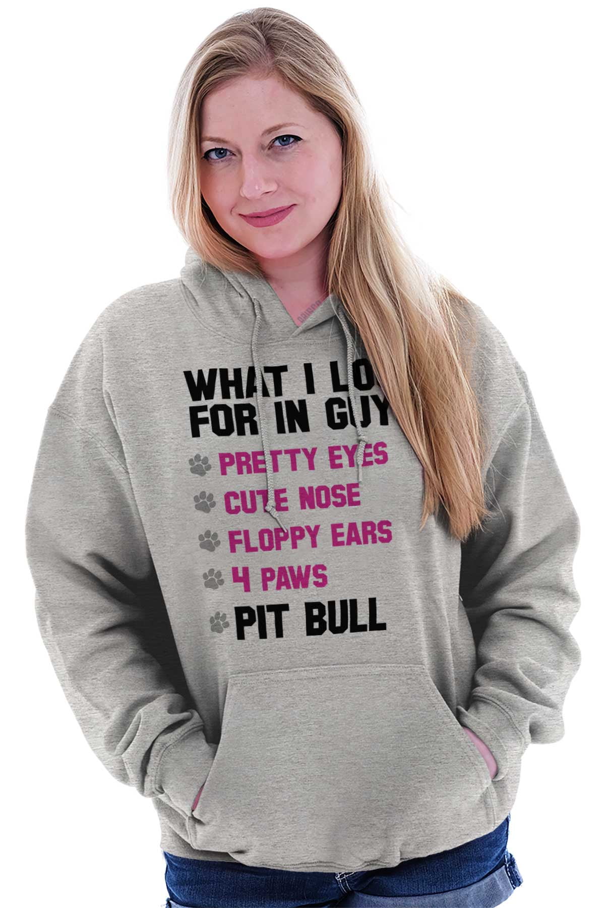 What I Look In Guys Pit Bull Dog Lady Women Plus Size Hoodie Brisco ...