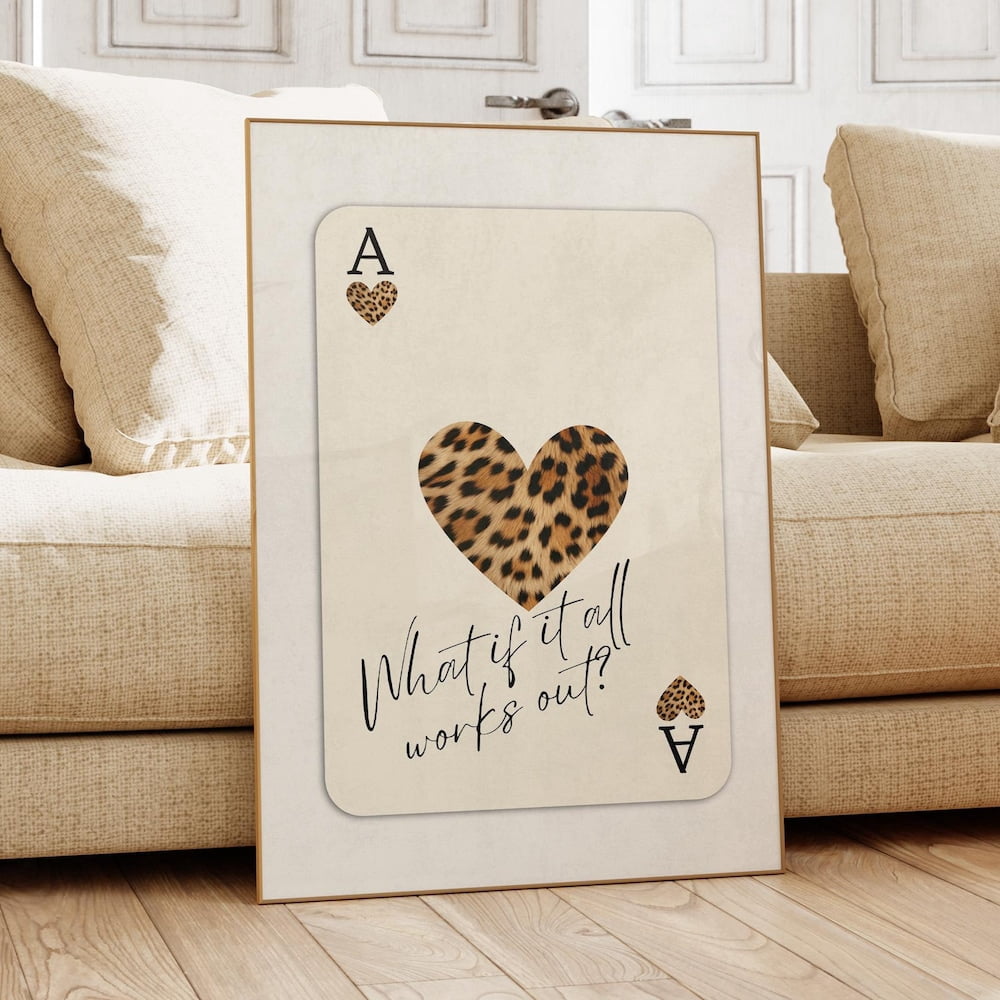 What If It All Works Out? Ace Of Hearts Poster, Printable Retro Print ...