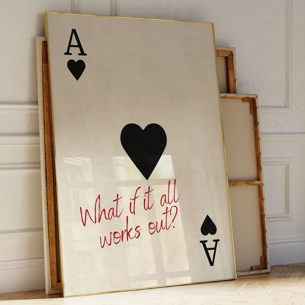 What If It All Works Out? Ace Of Hearts Poster, Trendy Wall Art ...