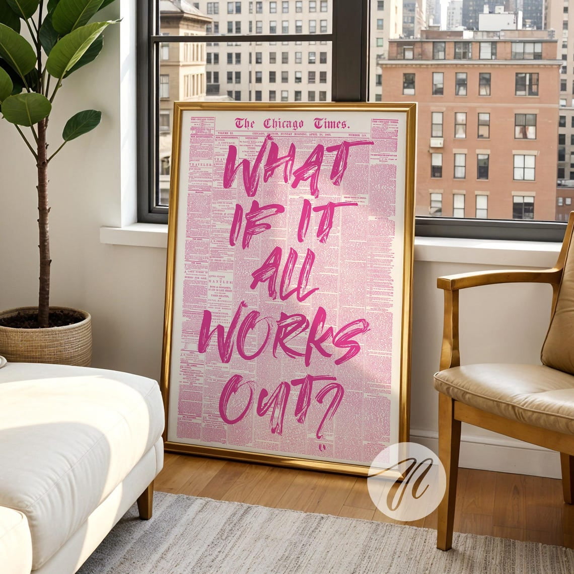 What If It All Works Out Newspaper Wall Art Decor, Unframed Canvas Size ...