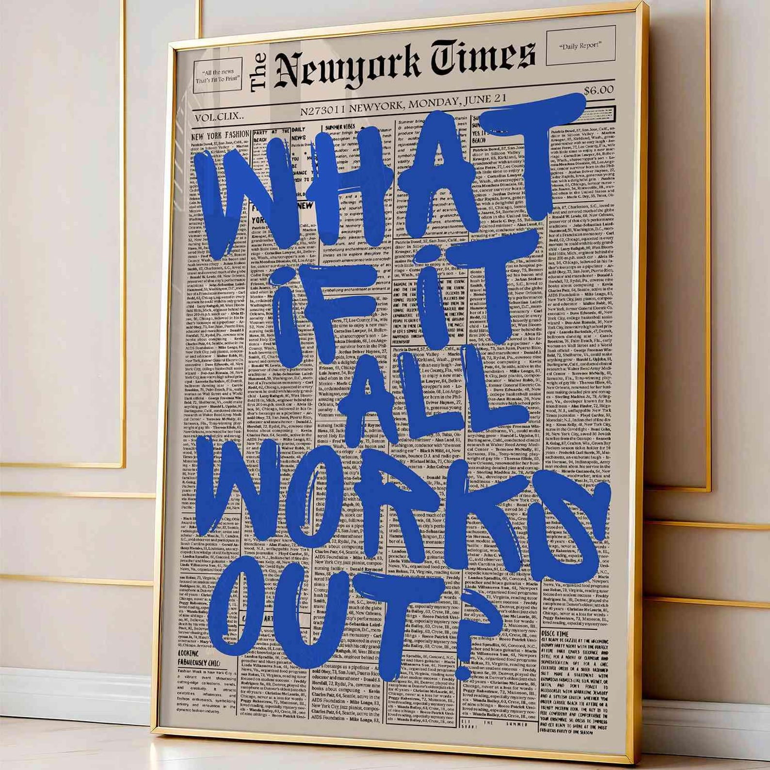 What If It All Works Out Trendy Typography Poster, Modern Motivation ...