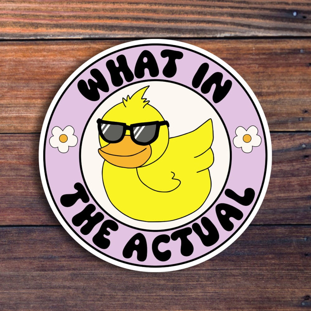 What In The Actual Duck Sticker, Duck Sticker, Best Friend Gift, Silly ...