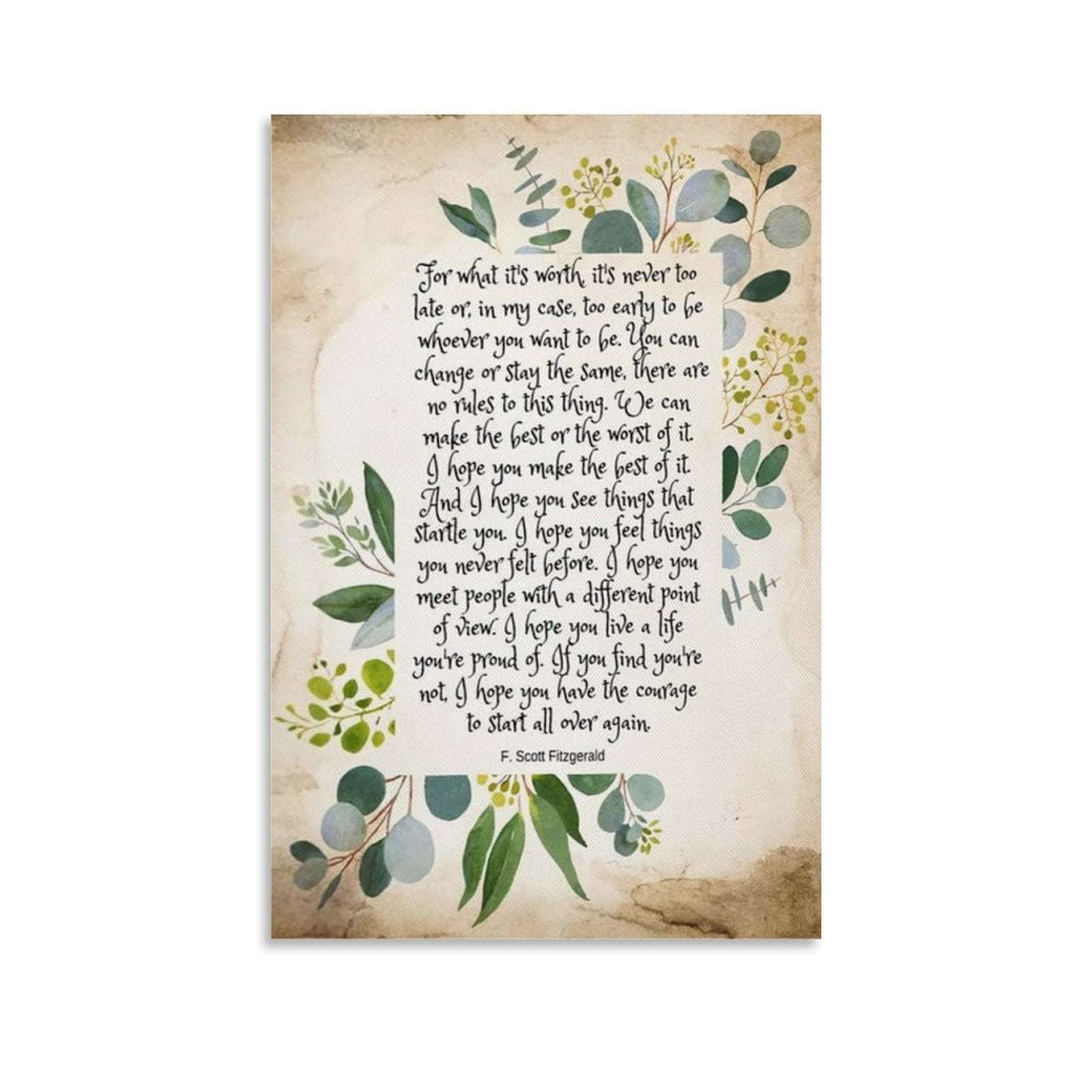 What Its Worth Fitzgerald Poster Wall Art Canvas Aesthetic Music And ...