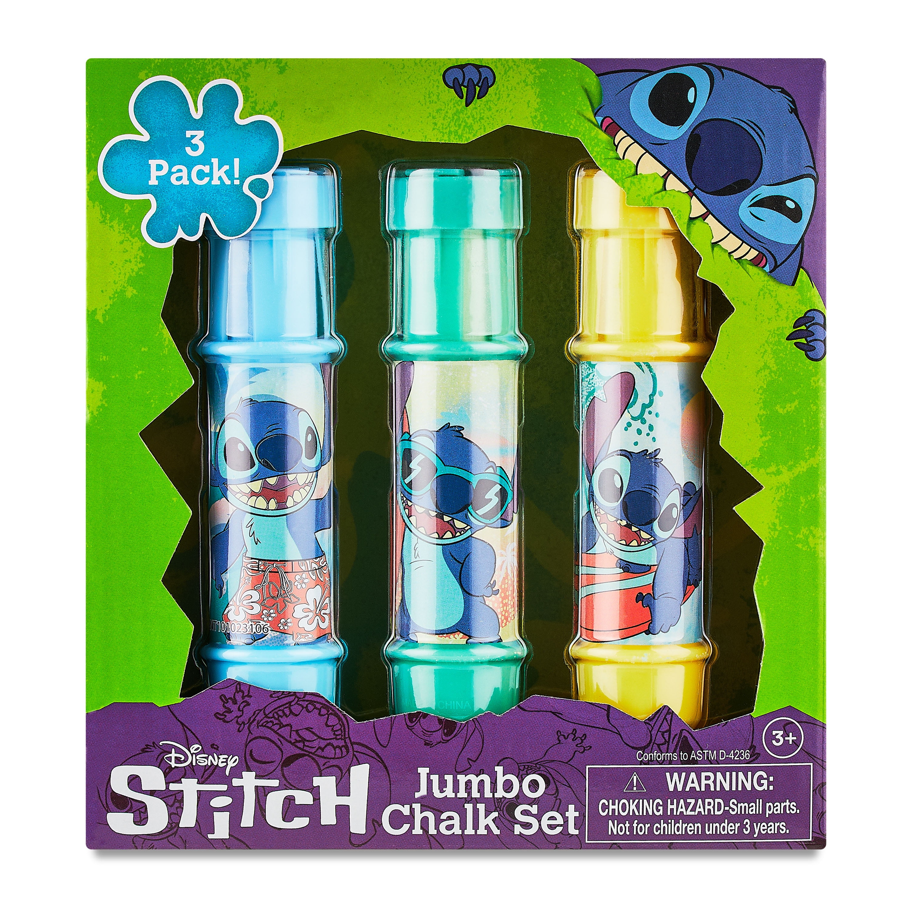 What Kids Want Stitch Multicolor Sidewalk Chalk 3 Pack - Children Ages ...