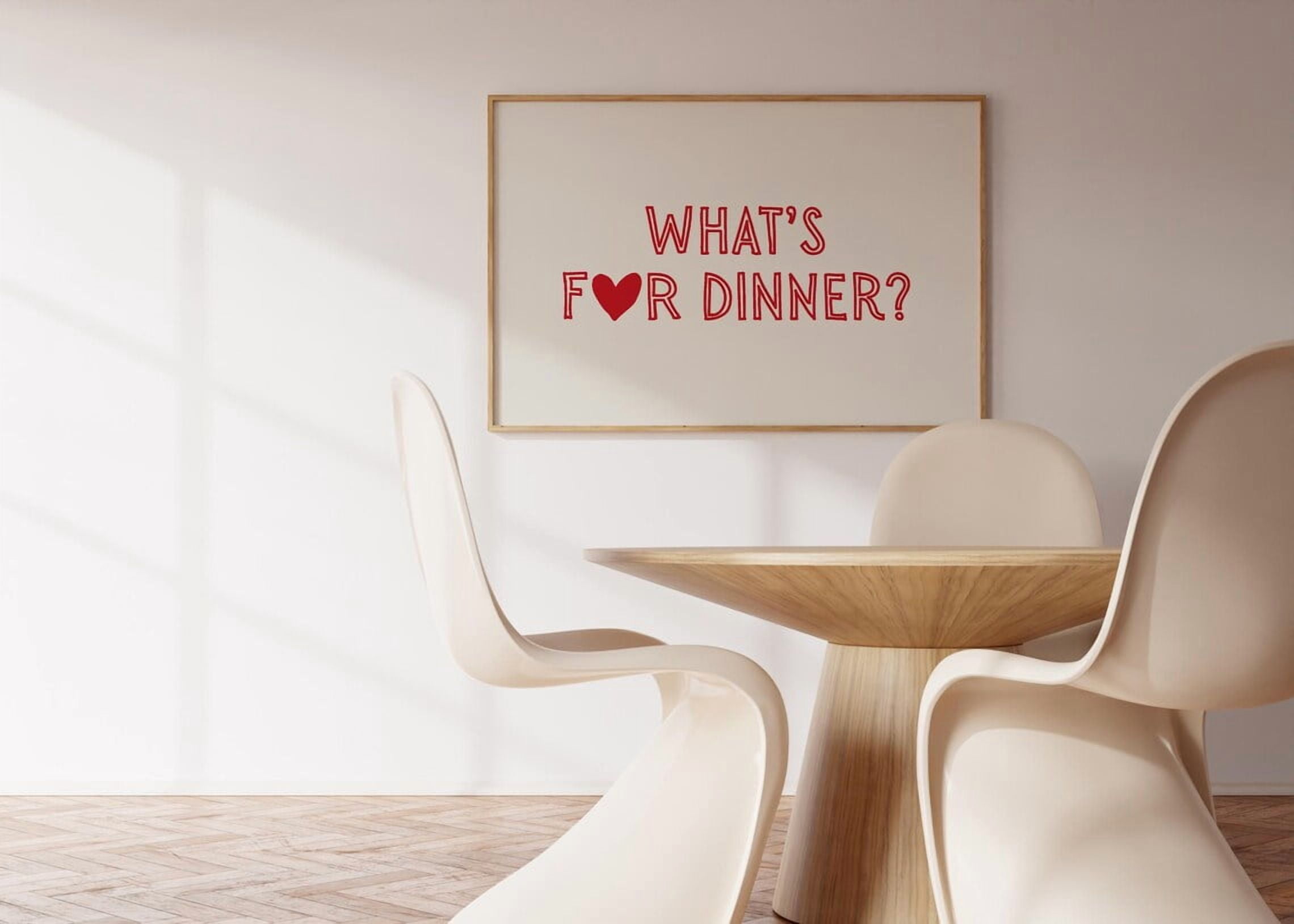 What'S Dinner Print Kitchen Wall Art Dining,Room Typography Trendy ...