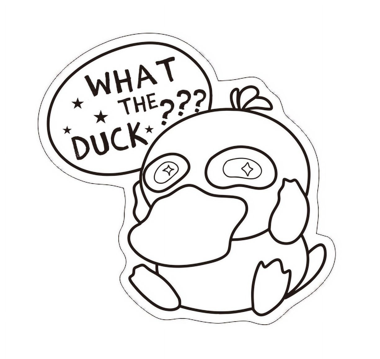 What The Duck Car Decal with Humorous Words and Anime Duck, Transparent ...