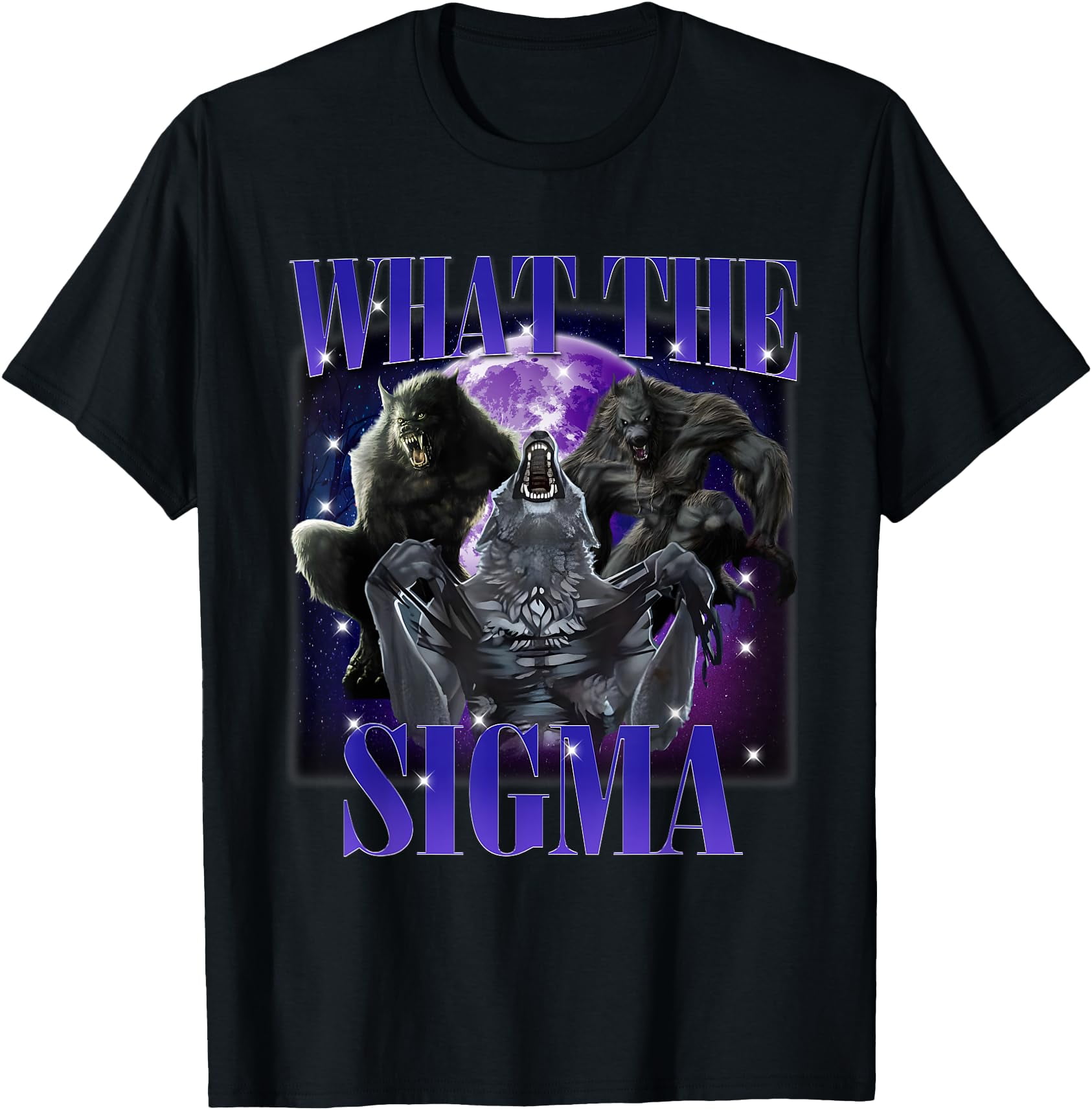 What The Sigma Funny Alpha Wolf Meme T-Shirt,Black color,size YouthM ...
