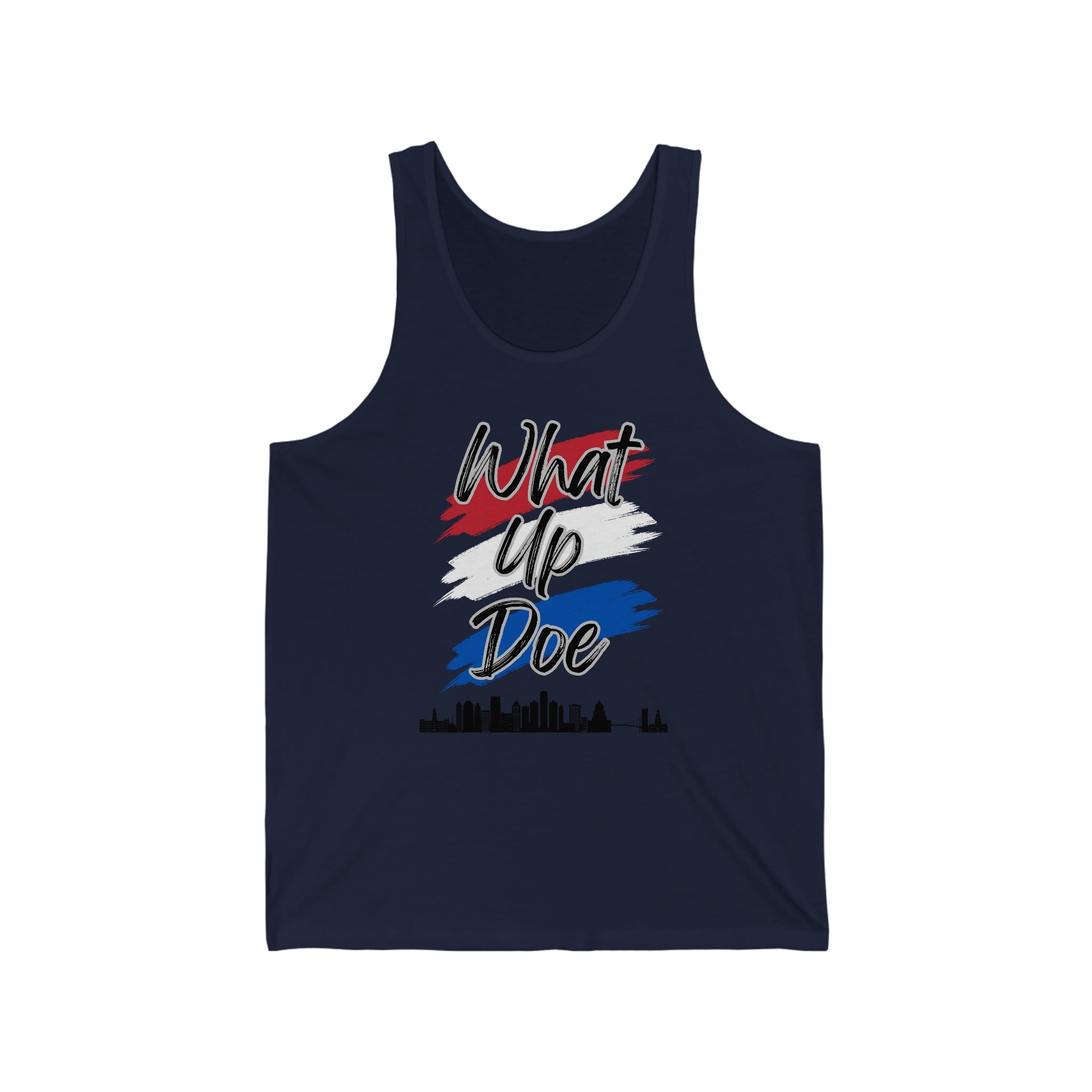What Up Doe Jersey Tanks - Red, White, and Blue Design for 4th of July ...