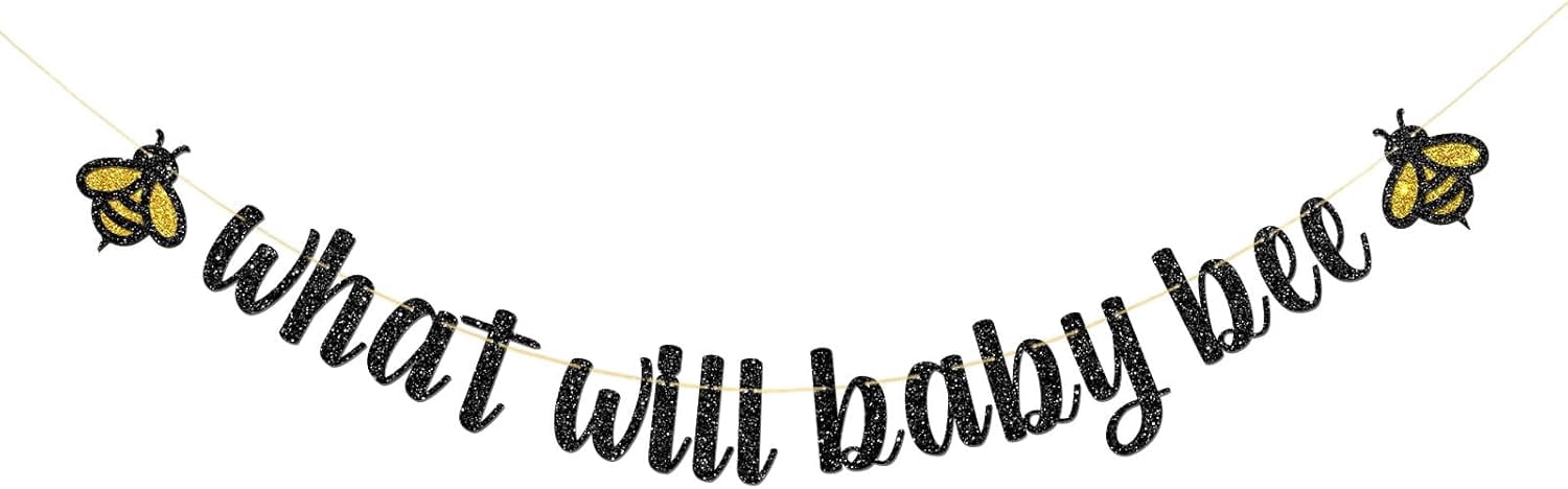 What Will Baby Bee Banner - Bumble Bee Theme Baby Shower Party Garland ...
