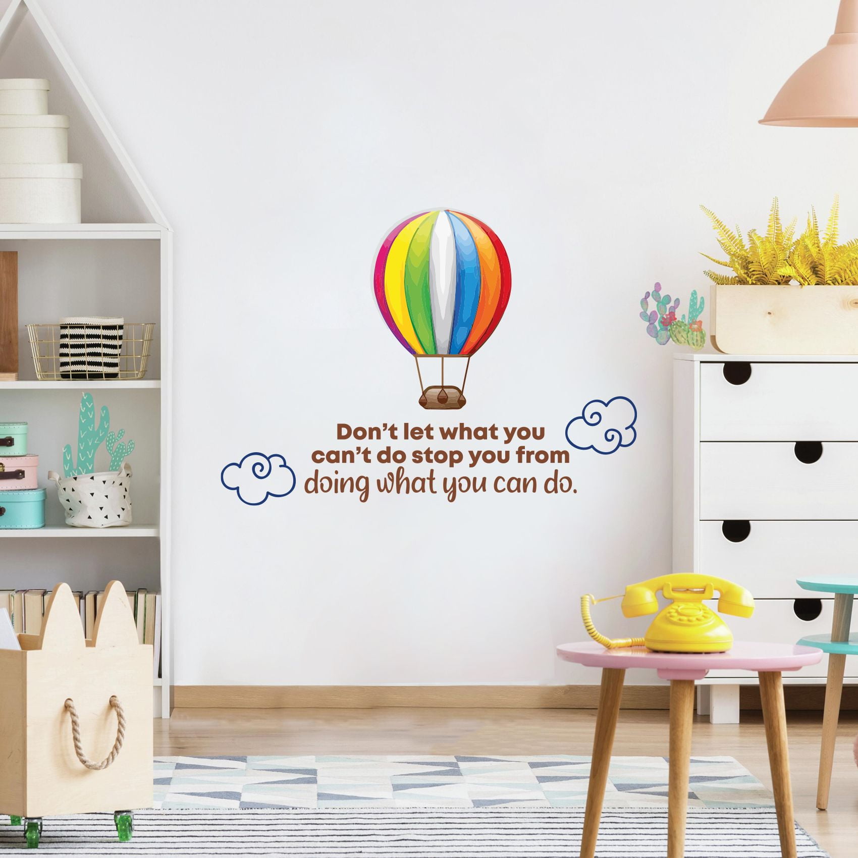 What You Can Hot Air Balloon Quote Cartoon Quotes Decors Wall Sticker ...