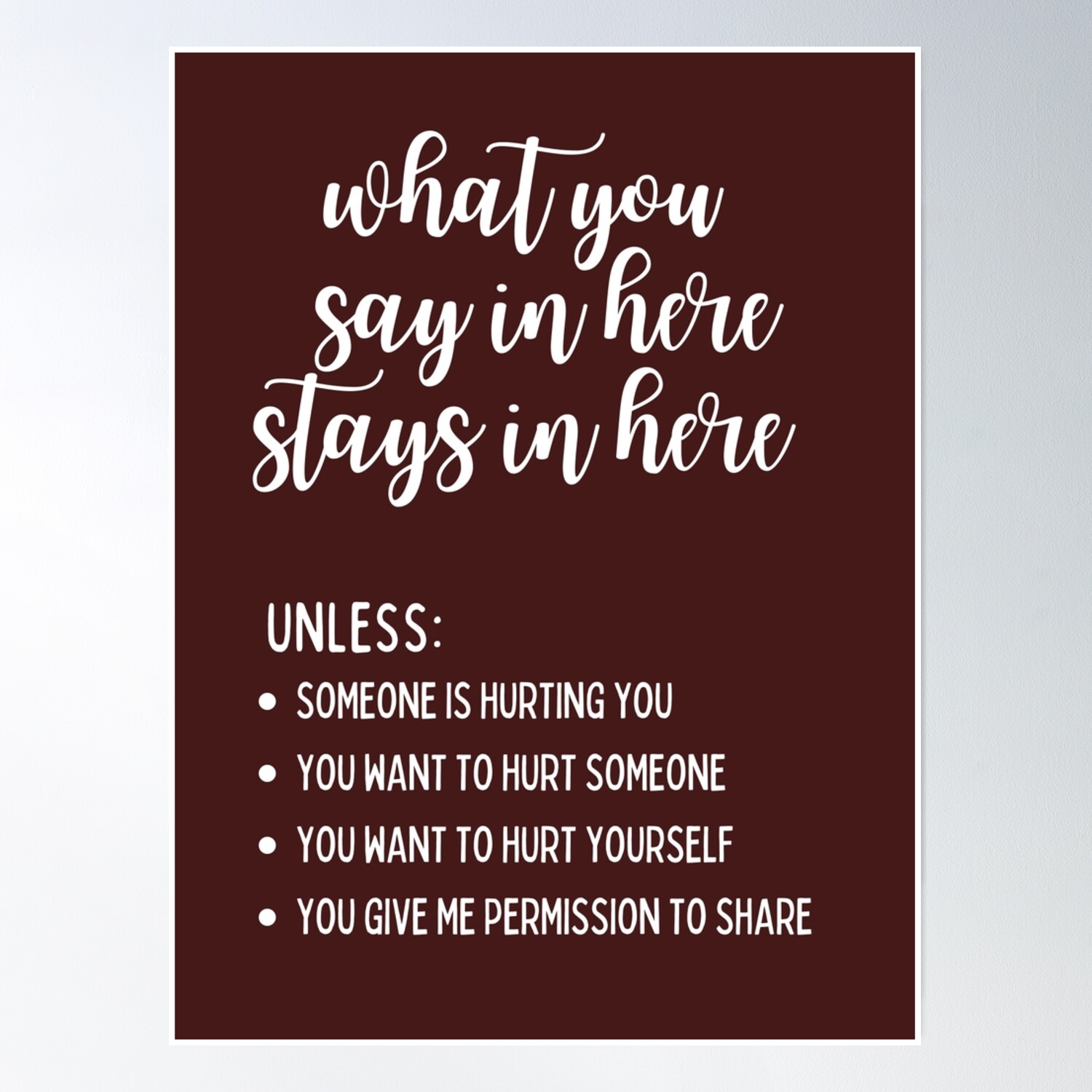 What You Say In Here Stays In Here Confidentiality Reminders Poster ...