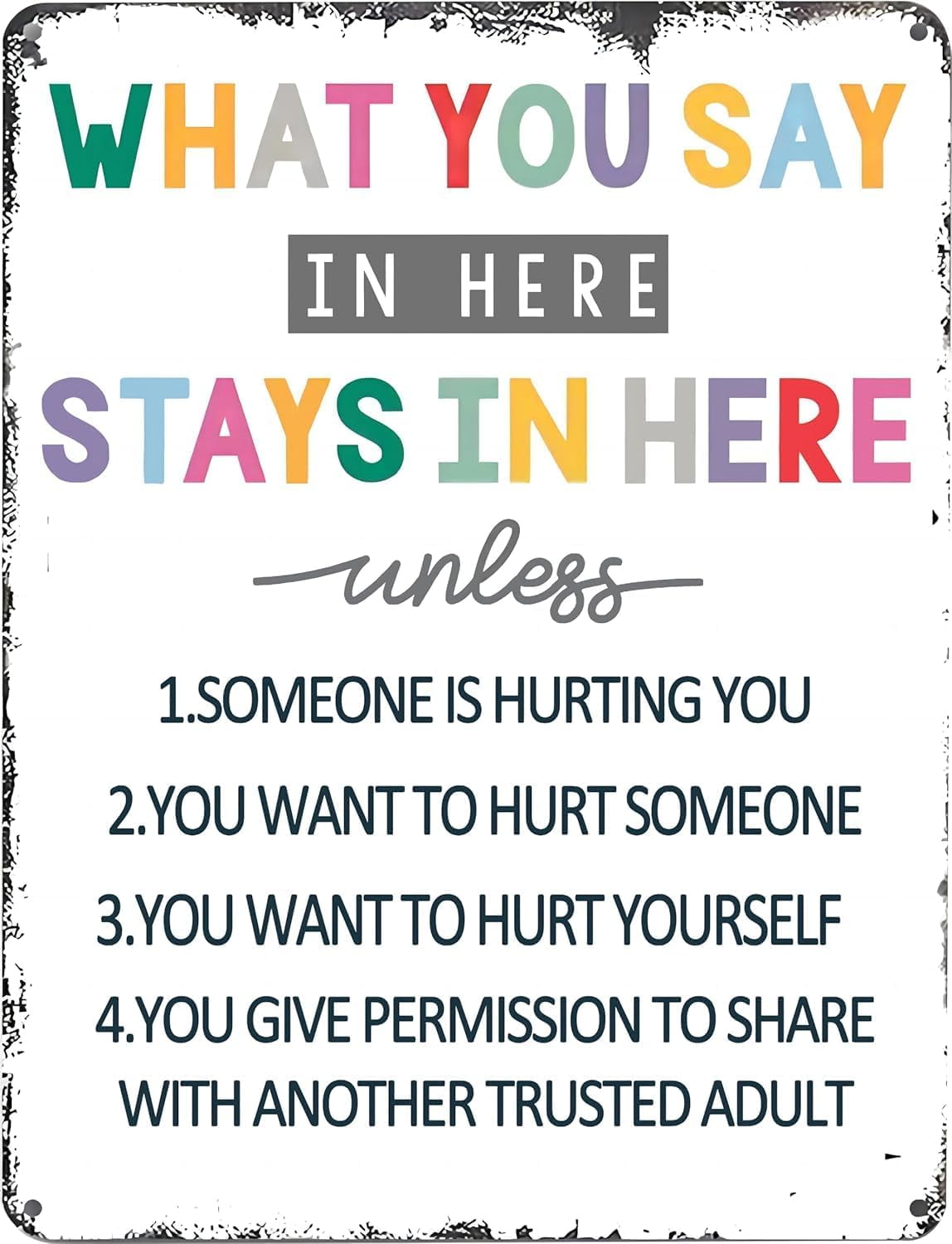 What You Say In Here Stays In Here Metal Sign Poster, Funny Therapy ...