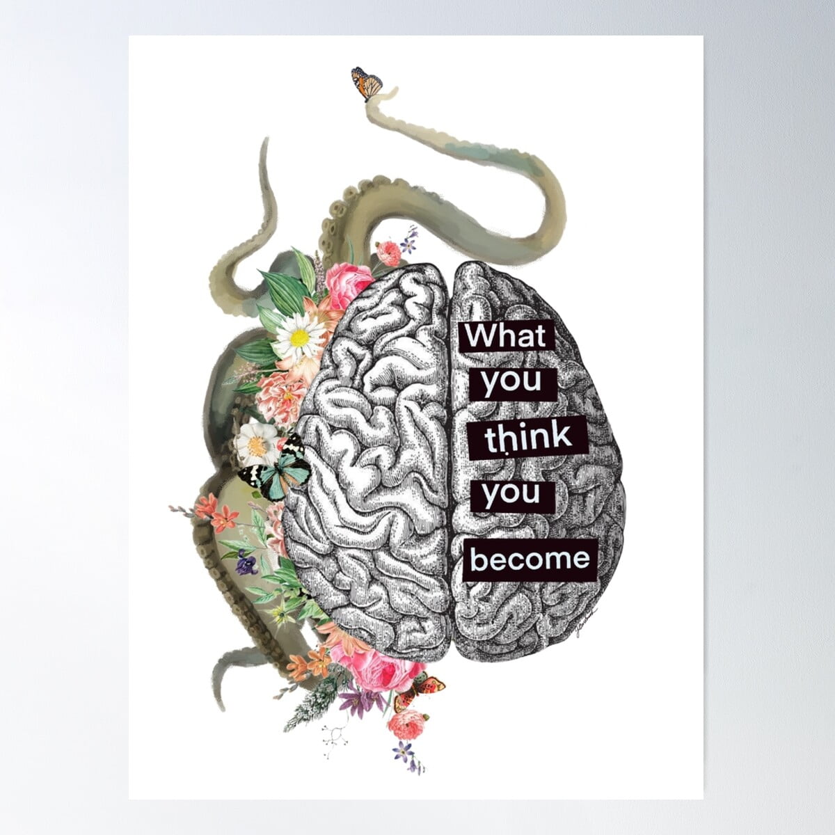 What You Think You Become Poster Wall Art, Modern Wall Decor For Living ...