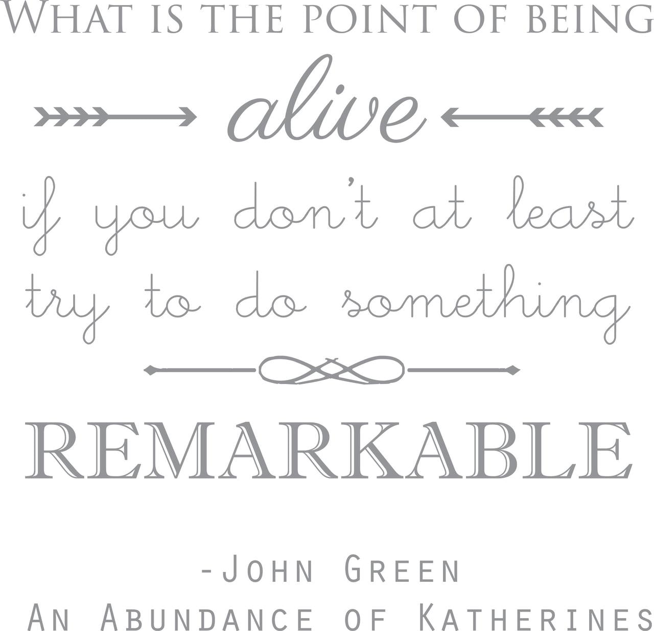 What is the point of being alive' - John Green - Saying Vinyl Wall ...