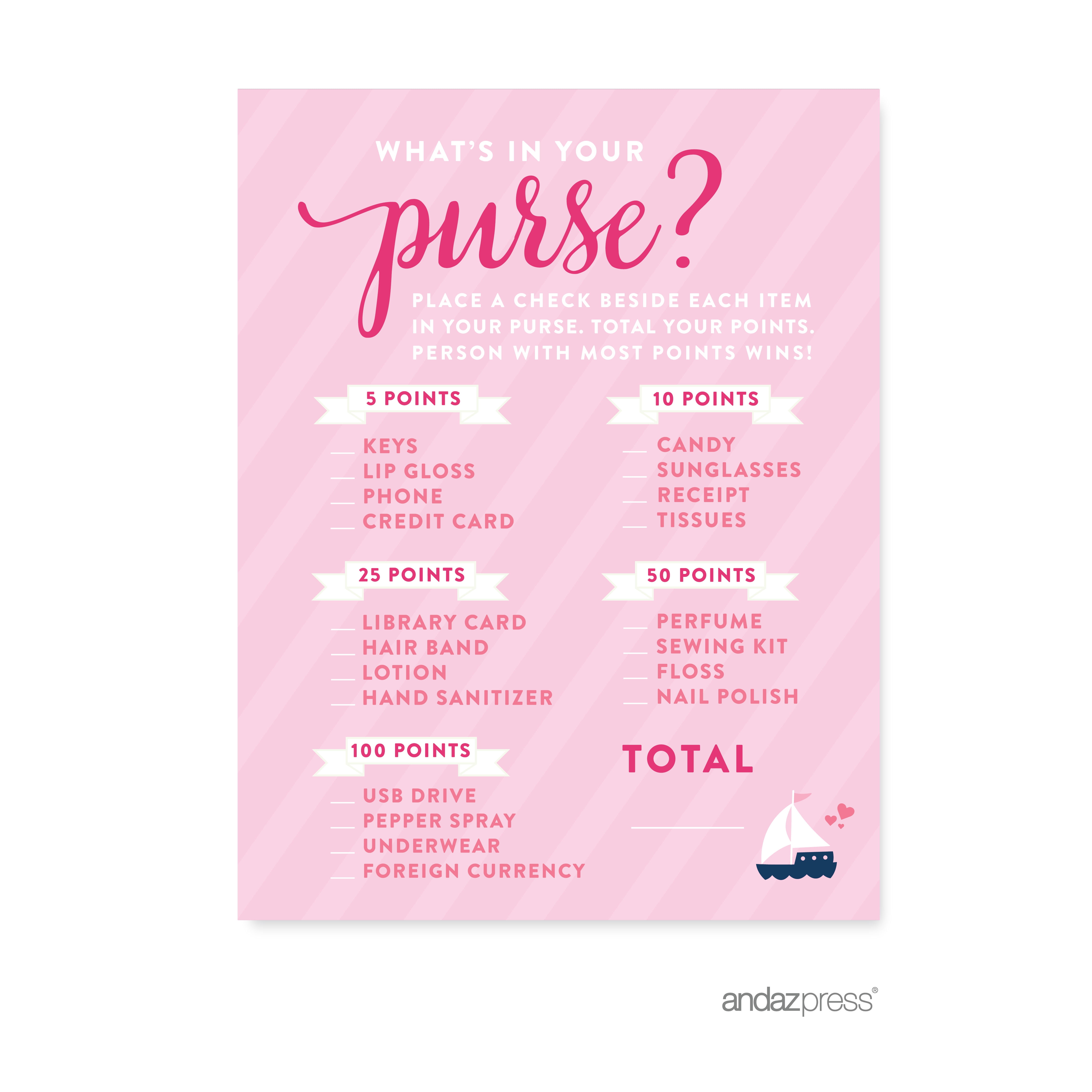 Whats Your Purse Baby Shower Game
