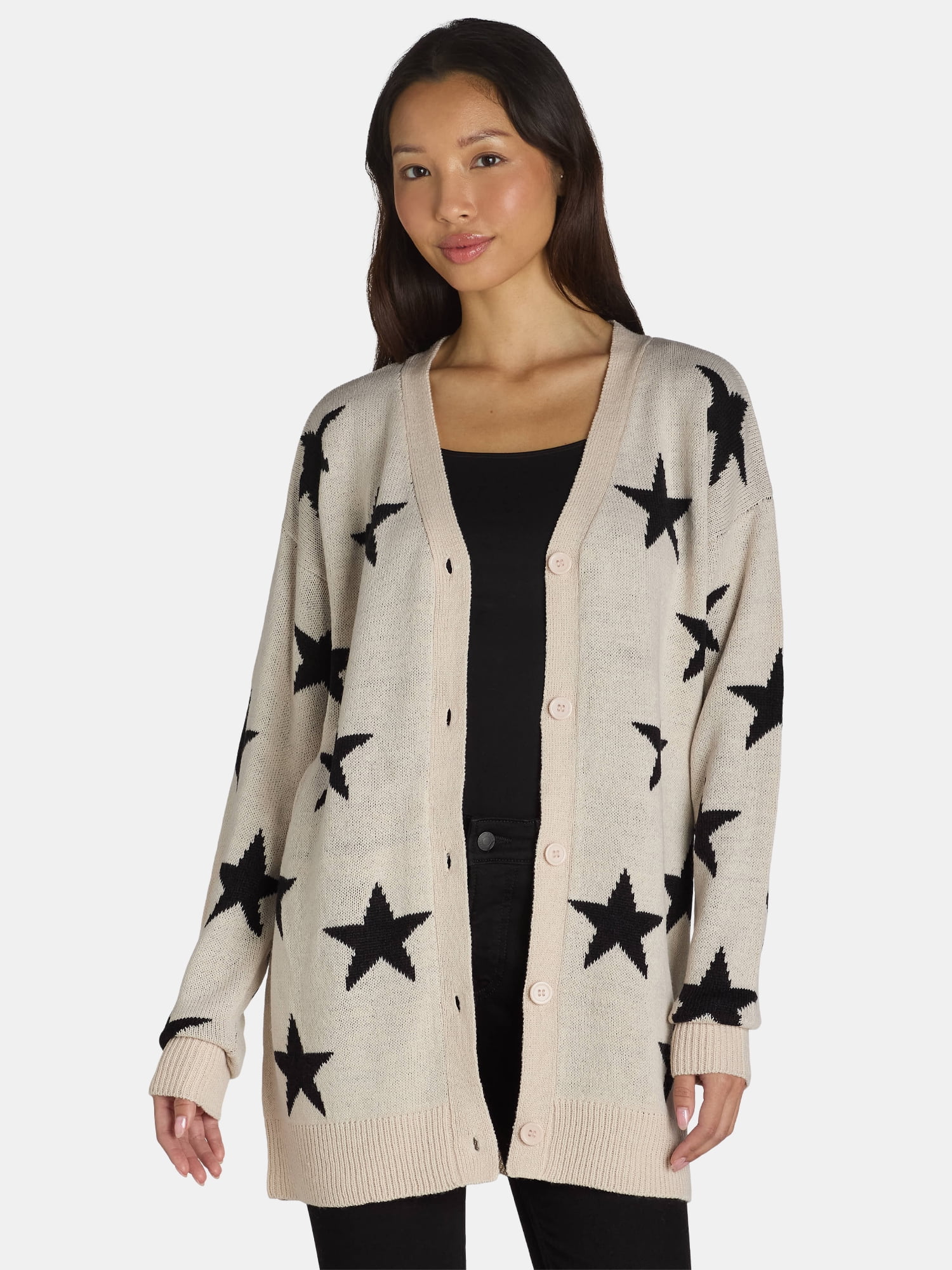 What's Next Women's and Women's Plus Size Intarsia Cardigan with Long ...