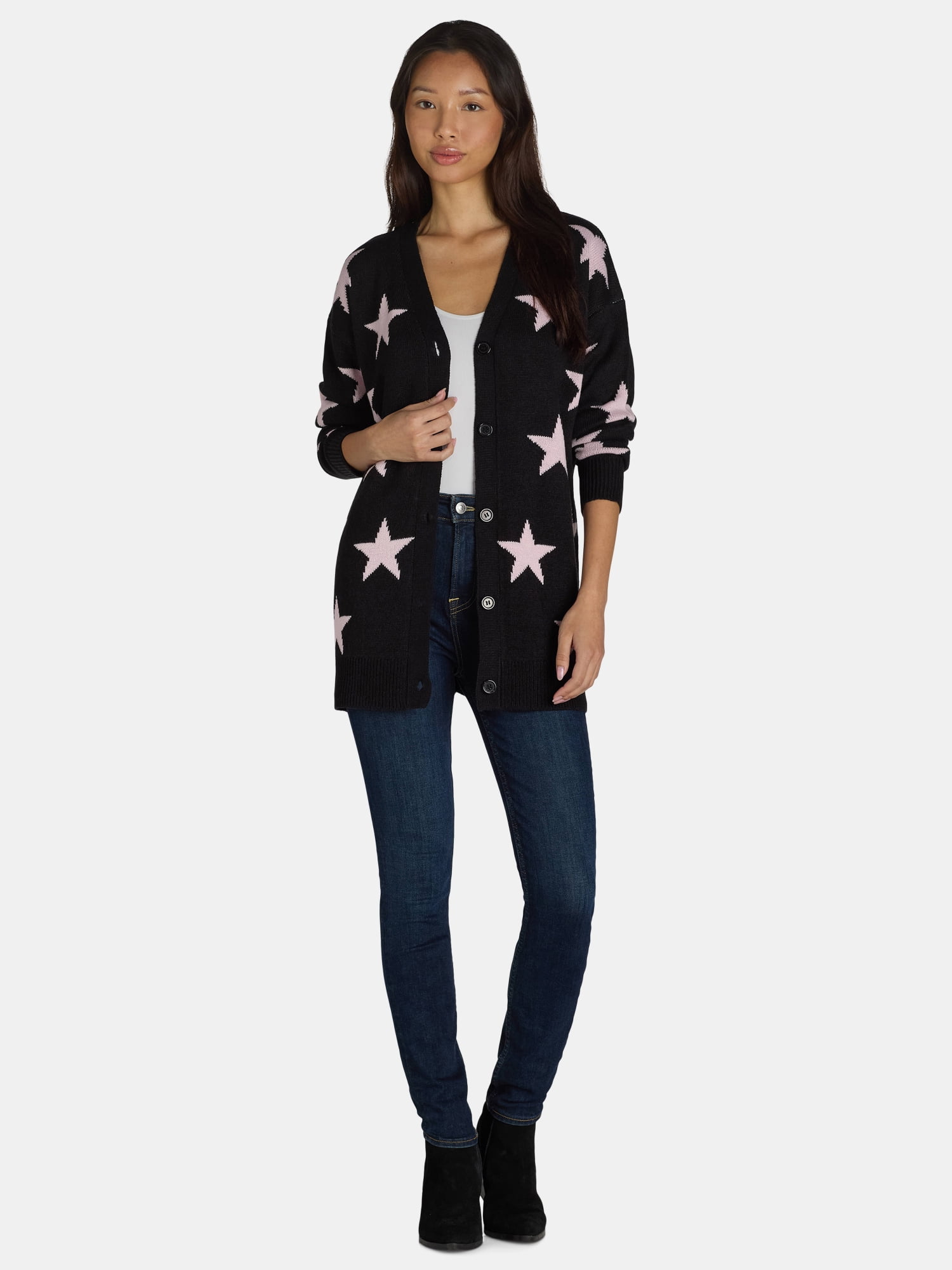 What's Next Women's and Women's Plus Size Intarsia Cardigan with Long ...