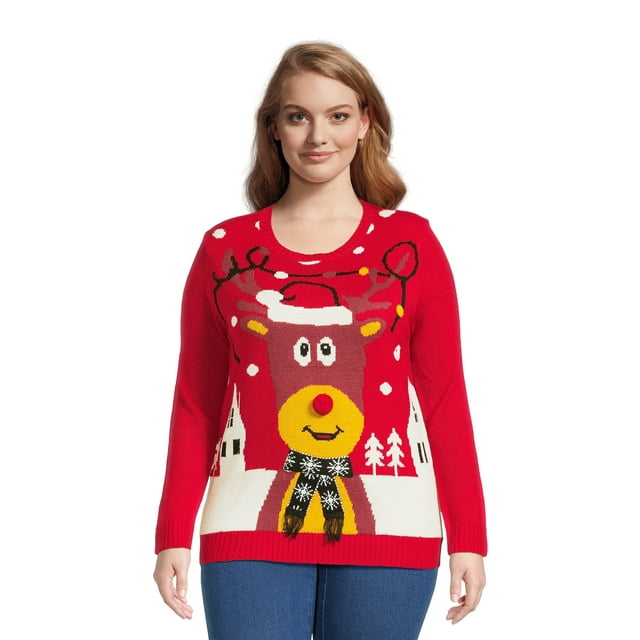 What's Next Women's Plus Size Christmas Sweater, Sizes 1X-4X - Walmart.com