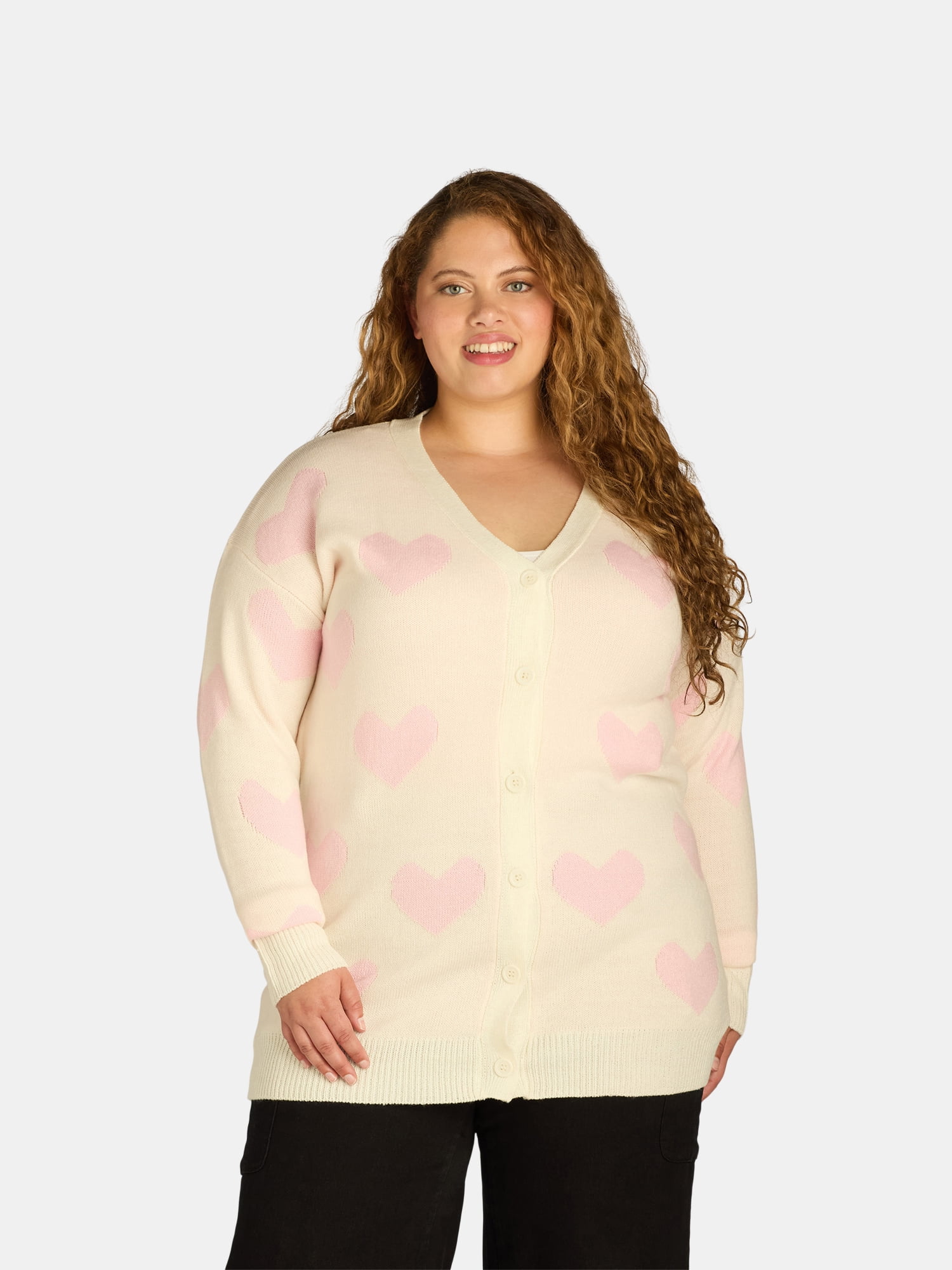 What's Next Women's and Women's Plus Size Intarsia Cardigan with Long ...
