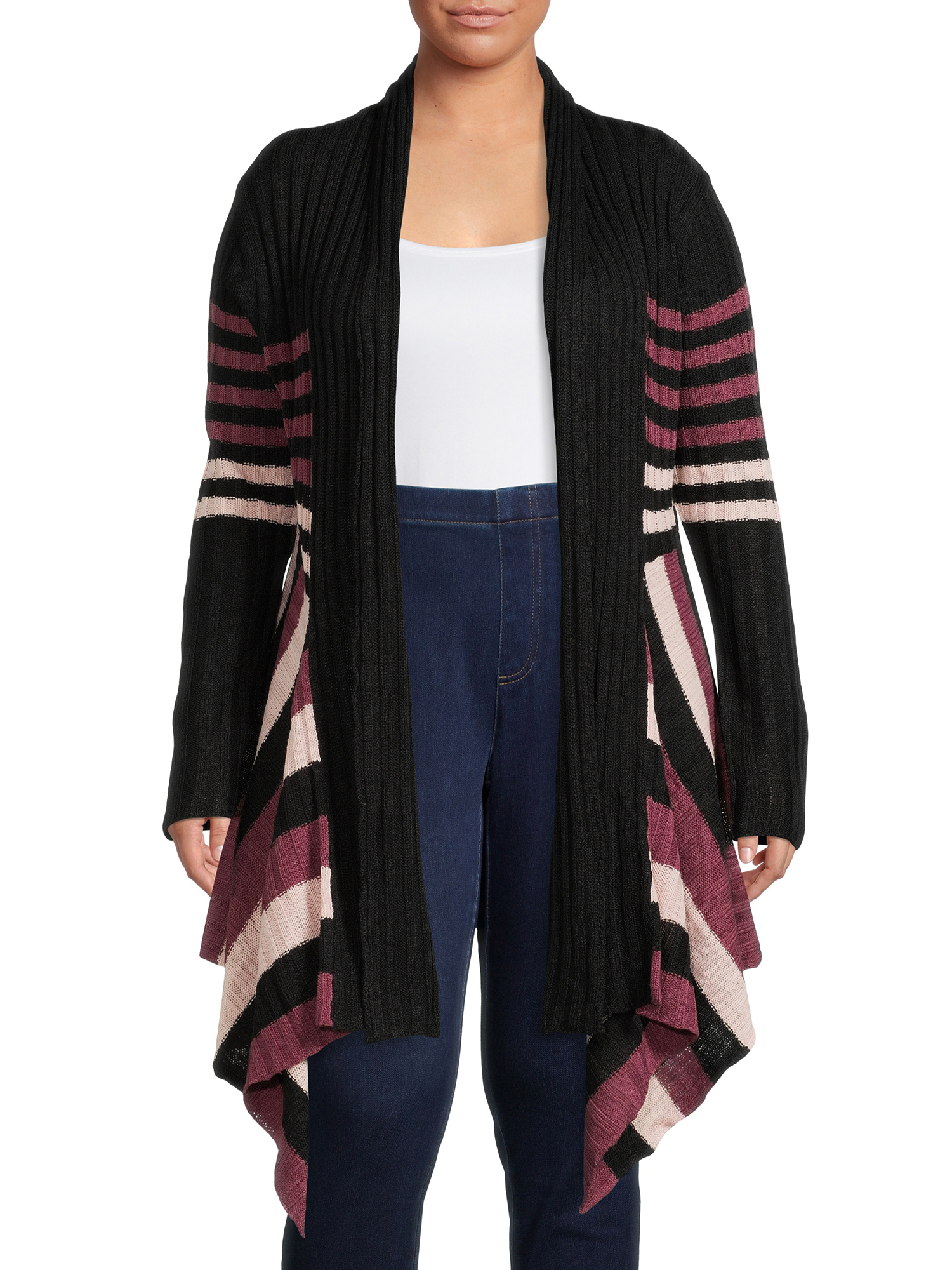 Women's Color Block Flyaway Cardigan - Walmart.com
