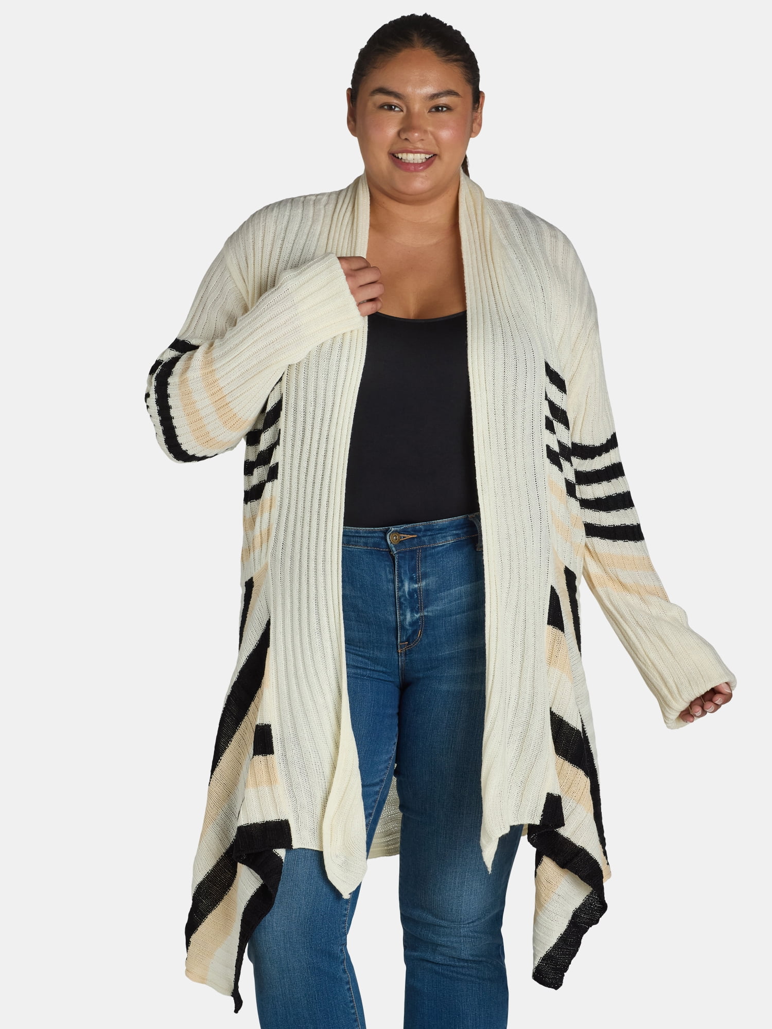 What's Next Women's Plus Long Light Knit Flyaway Cardigan Sweater XS-4X - Walmart.com