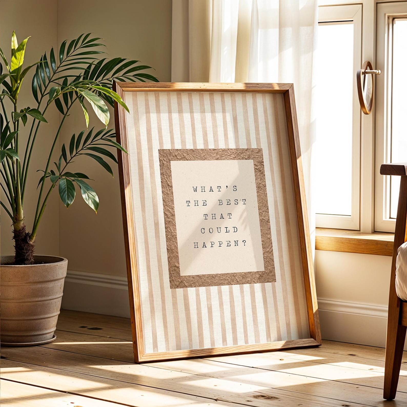 What's The Best That Could Happen Print, Neutral Motivational Wall Art ...