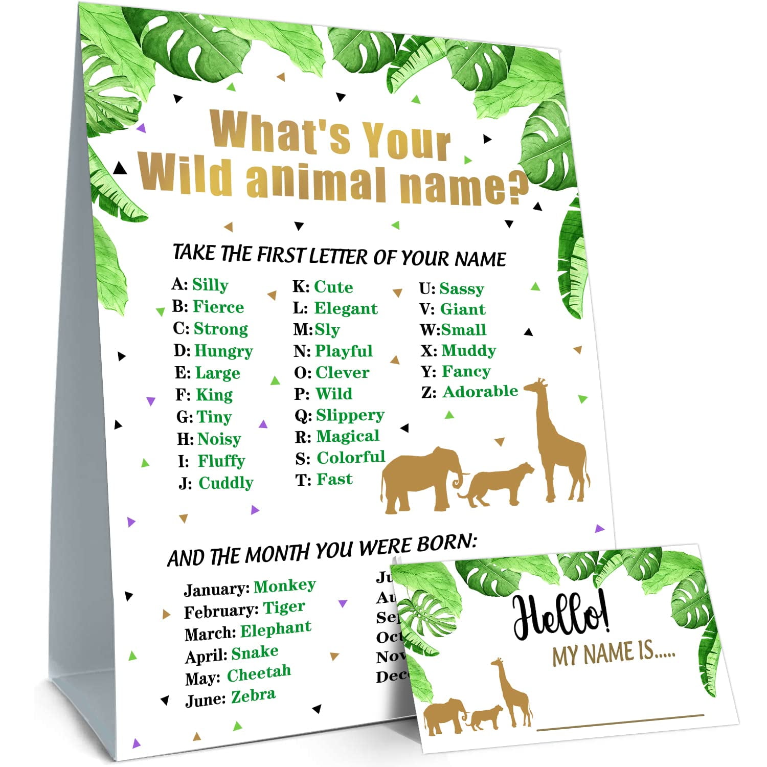 What's your wild Animal Name game - wild Animal birthday party game ...