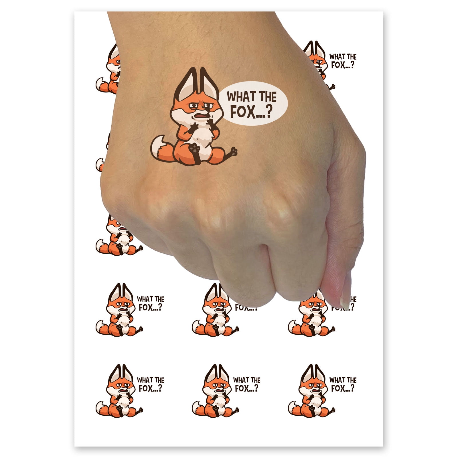 What the Fox Confused Disgusted Reaction Temporary Tattoo Water ...